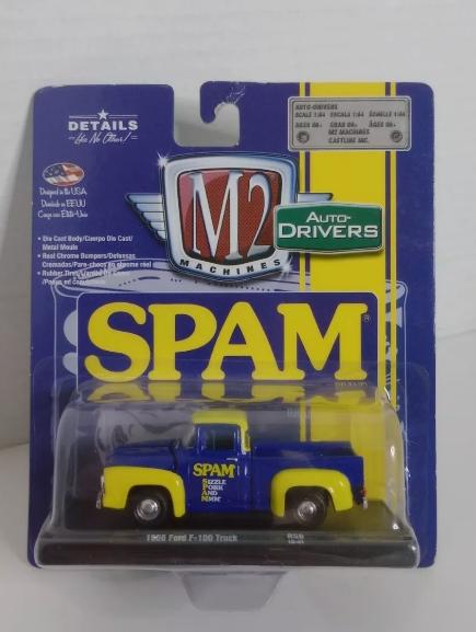 M2 Machines Auto-Drivers 1956 Ford F-100 Truck SPAM Blue Yellow New