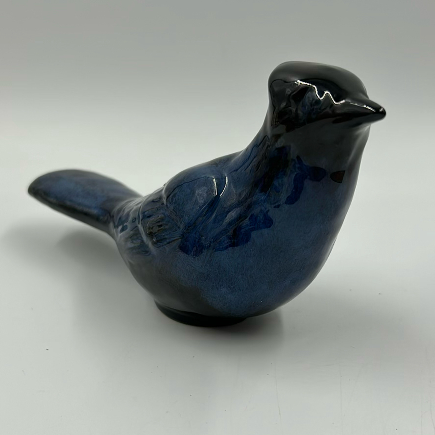 Blue Mountain Pottery Blue Jay With A Blue Glaze
