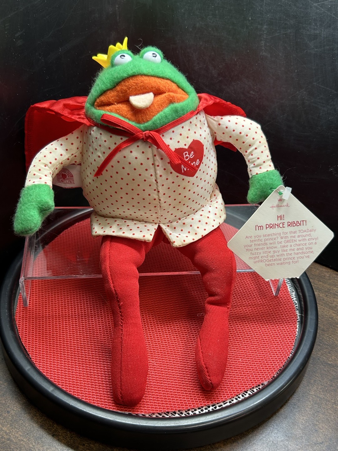 Vintage Prince Ribbit Plush Valentines Day Frog By Hallmark
