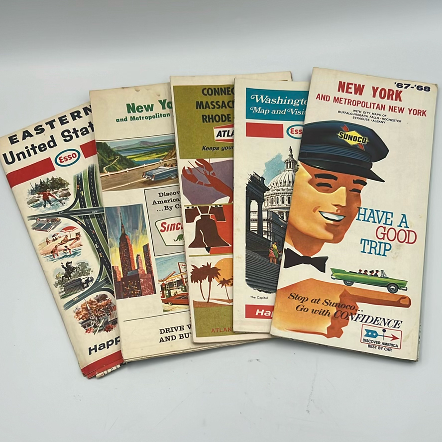 028 Vtg 1950/1960s Road Maps (5)