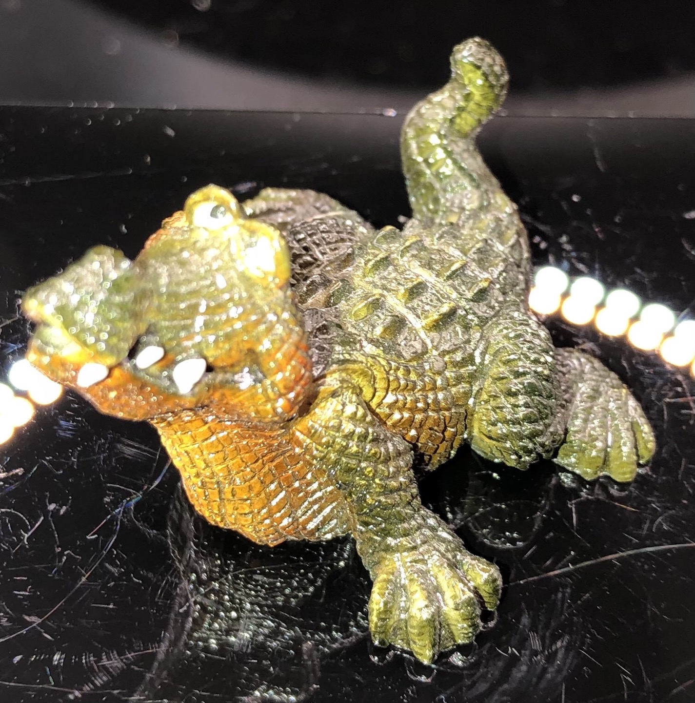 #17A - Former Disney Animator John Raya-Rare tiny miniature alligator