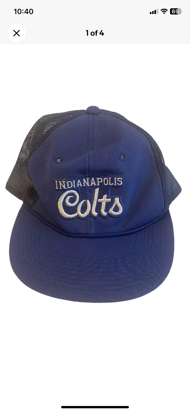 vintage sports specialties snapback indianapolis colts Script hat ...