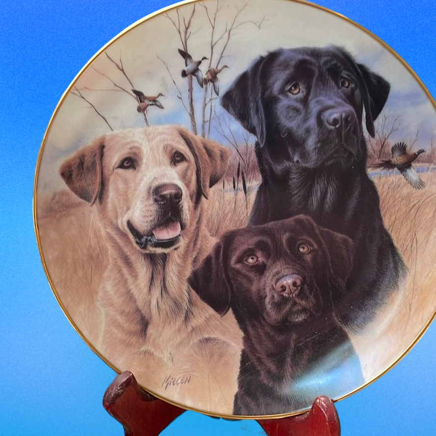 Danbury Mint Three Labradors