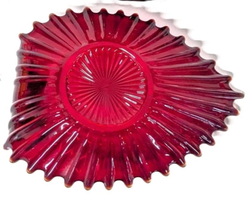 Unsigned Fostoria Ruby Red Glass Dish