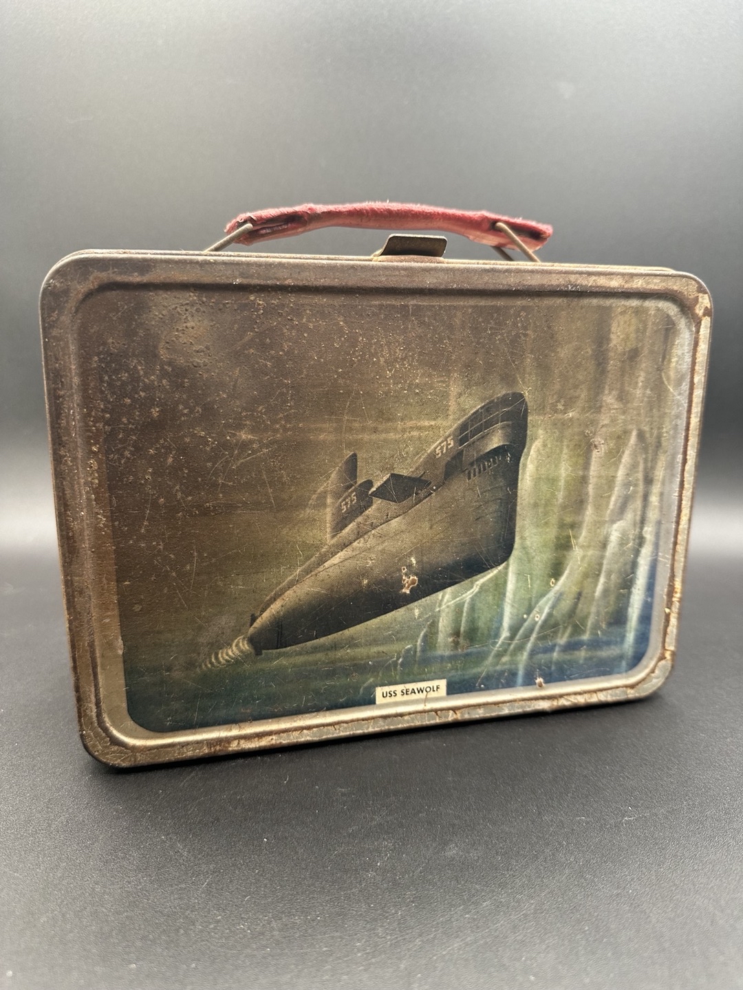 Vintage 1960 US Navy Submarine Seawolf, Nautilus, Skipjack Metal Lunchbox