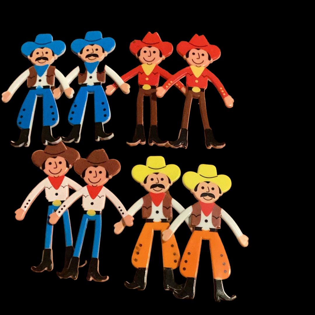 8 Bendable Cowboys Toys.