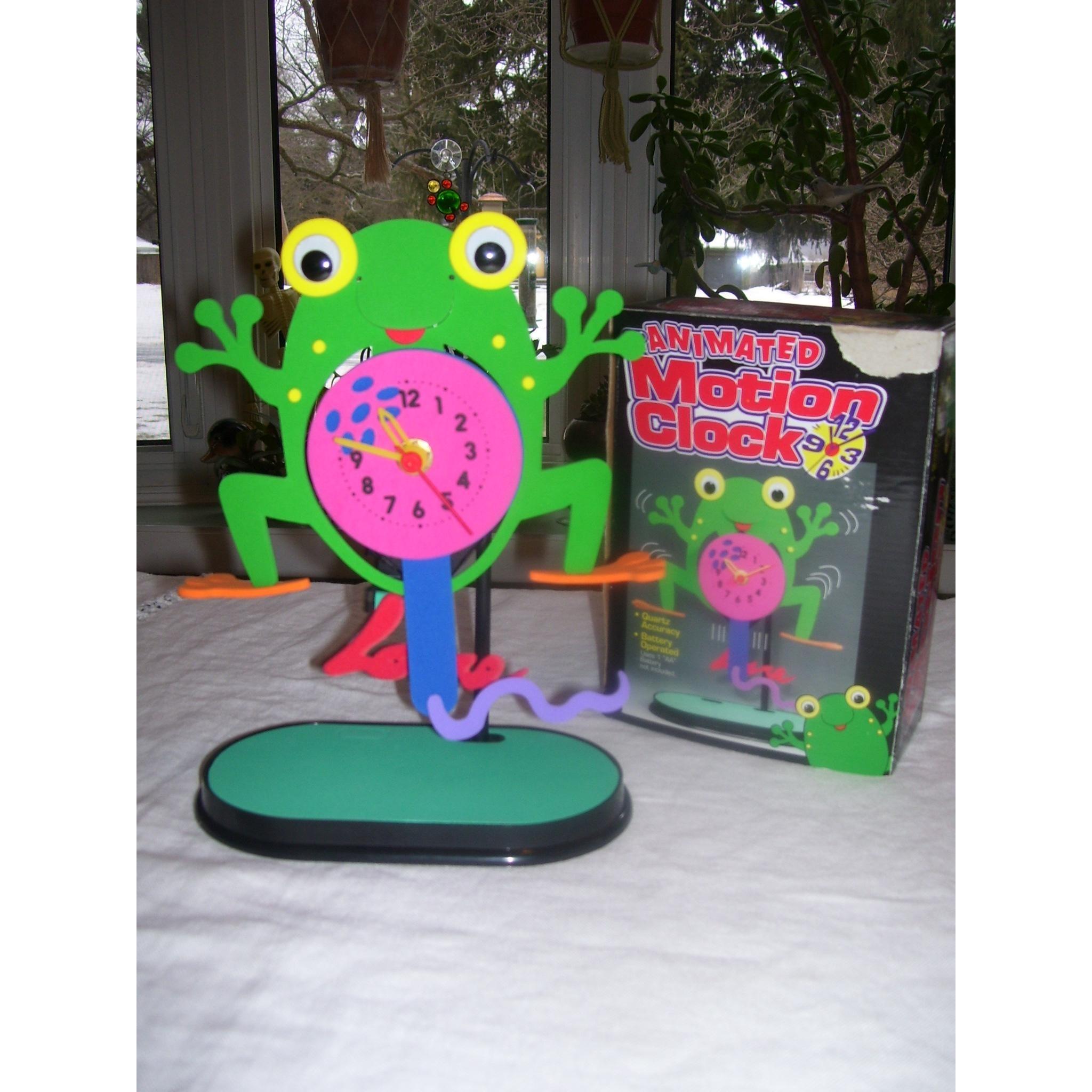 1990s Tozaj Animated Motion Clock Frog Clock WORKING