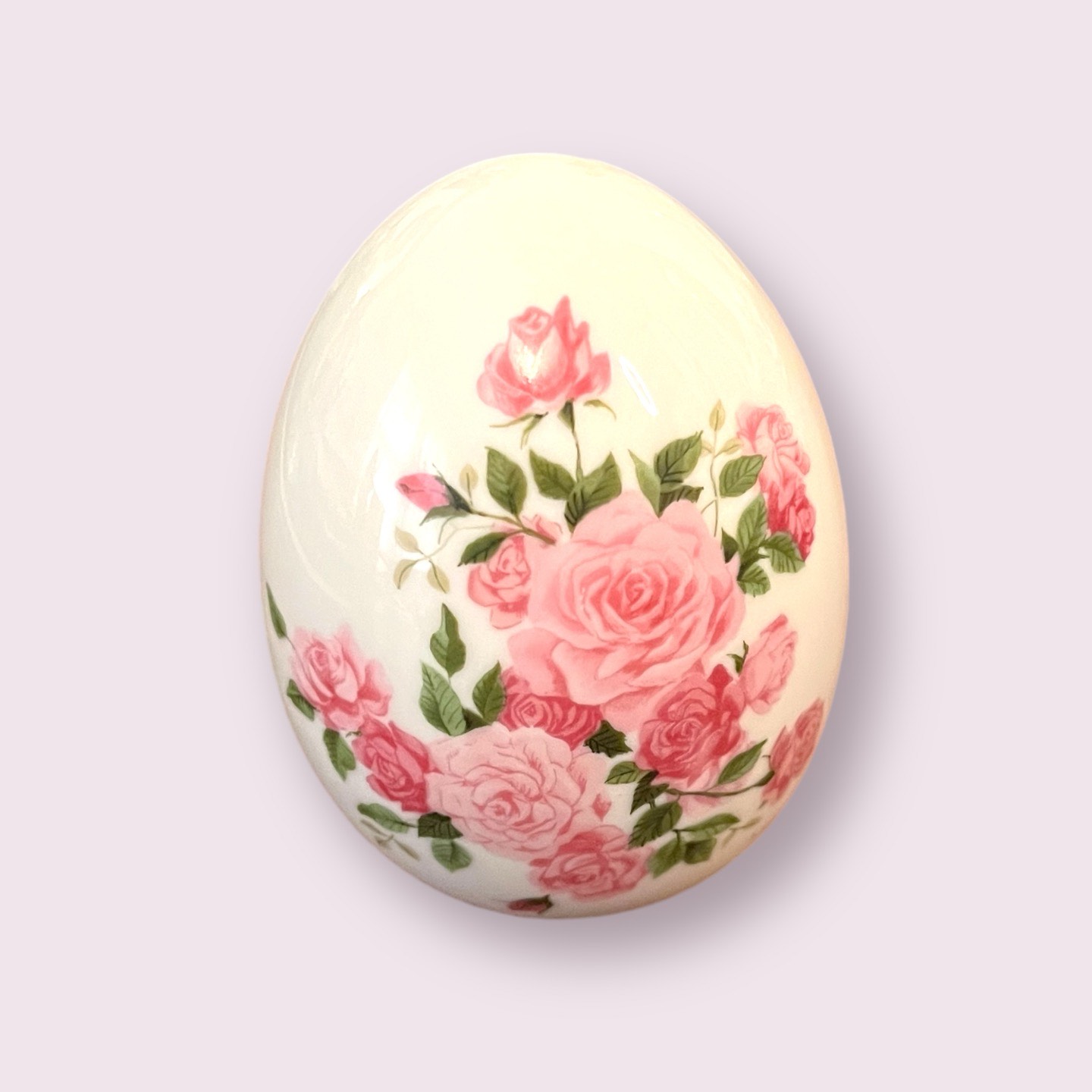 Vintage Roses Egg For Vanity Decor