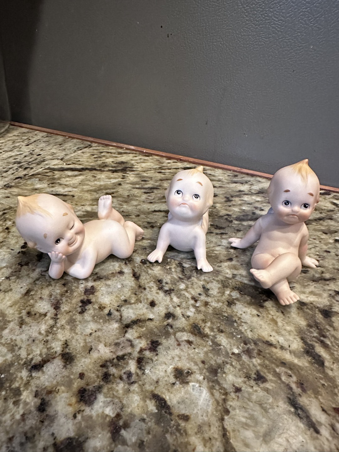 Vintage Bisque Porcelain Crawling Baby Figurines – Set of 3 Kewpie ...