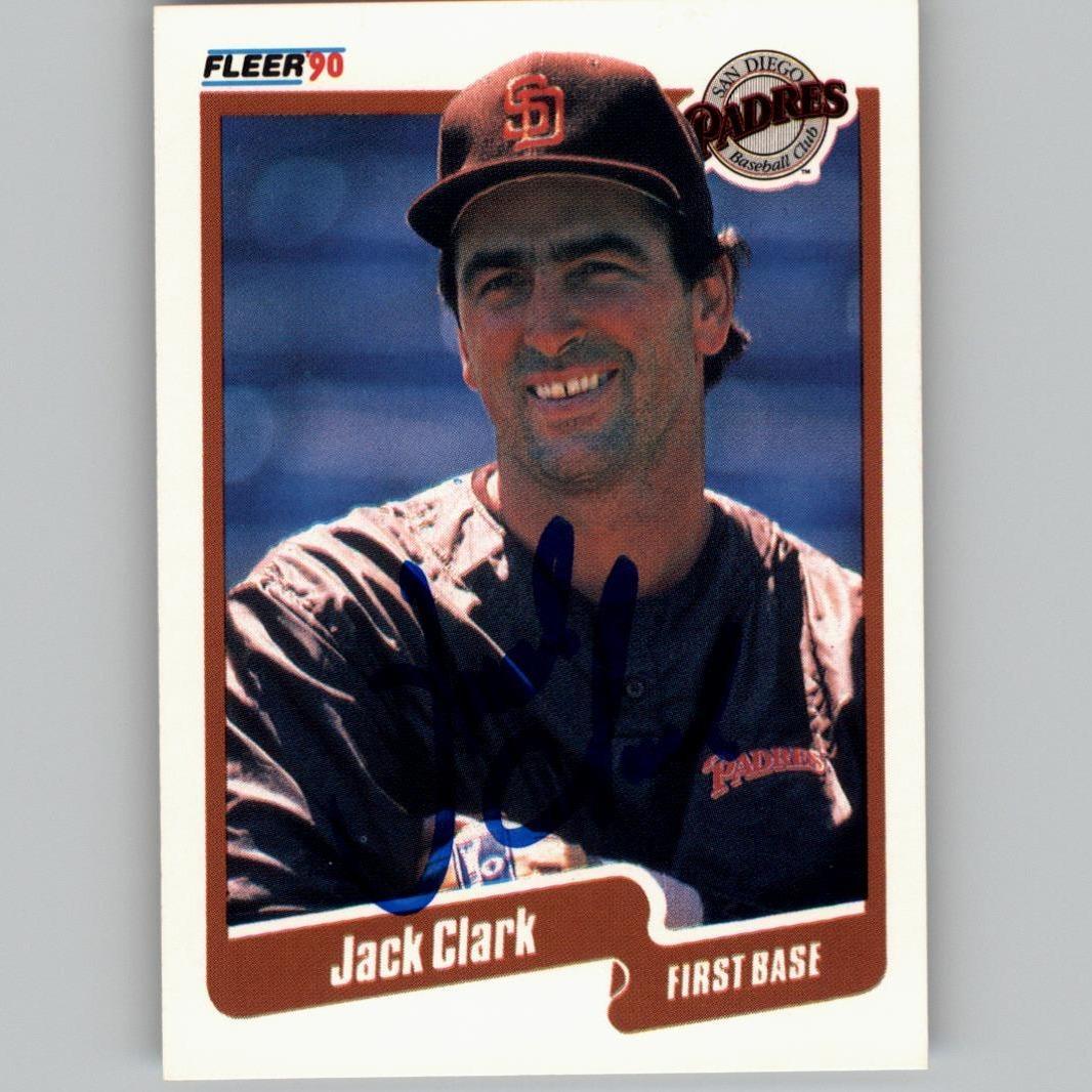 Jack Clark Signed San Diego Padres 1990 Fleer Baseball Card #152