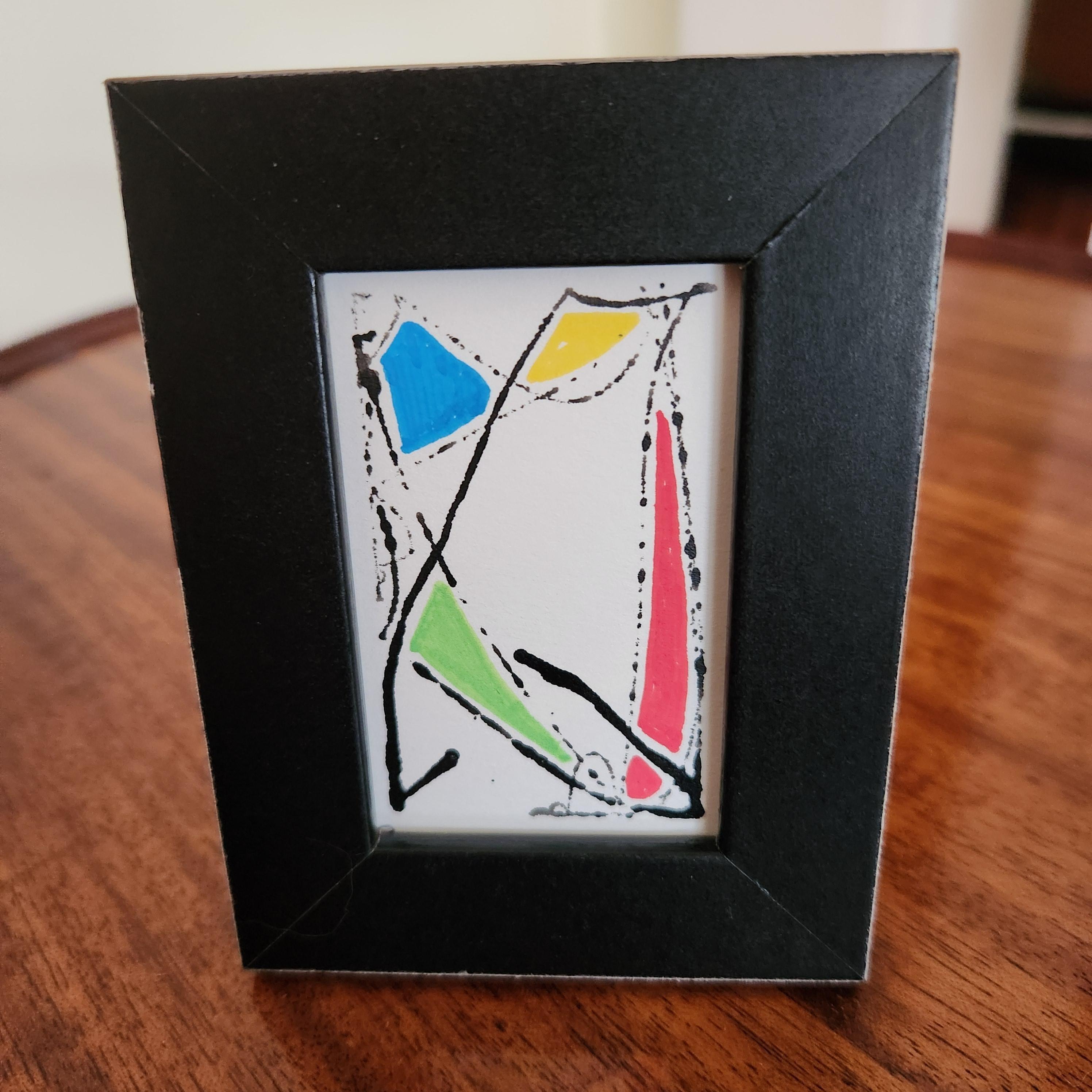 Acrylic Marble Art Painting On Watercolor Paper Original Signed By The ...