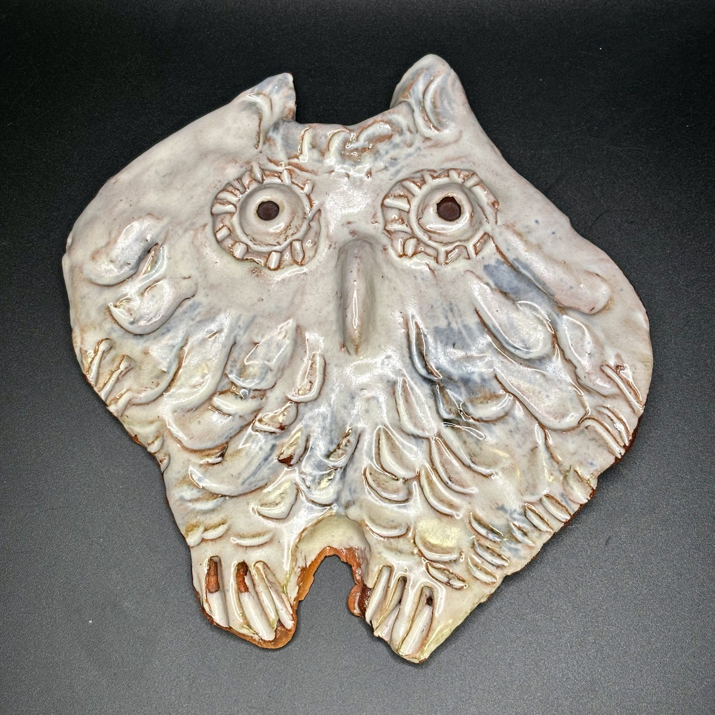 Art Pottery Owl Wall Hanging Weirdo 6”