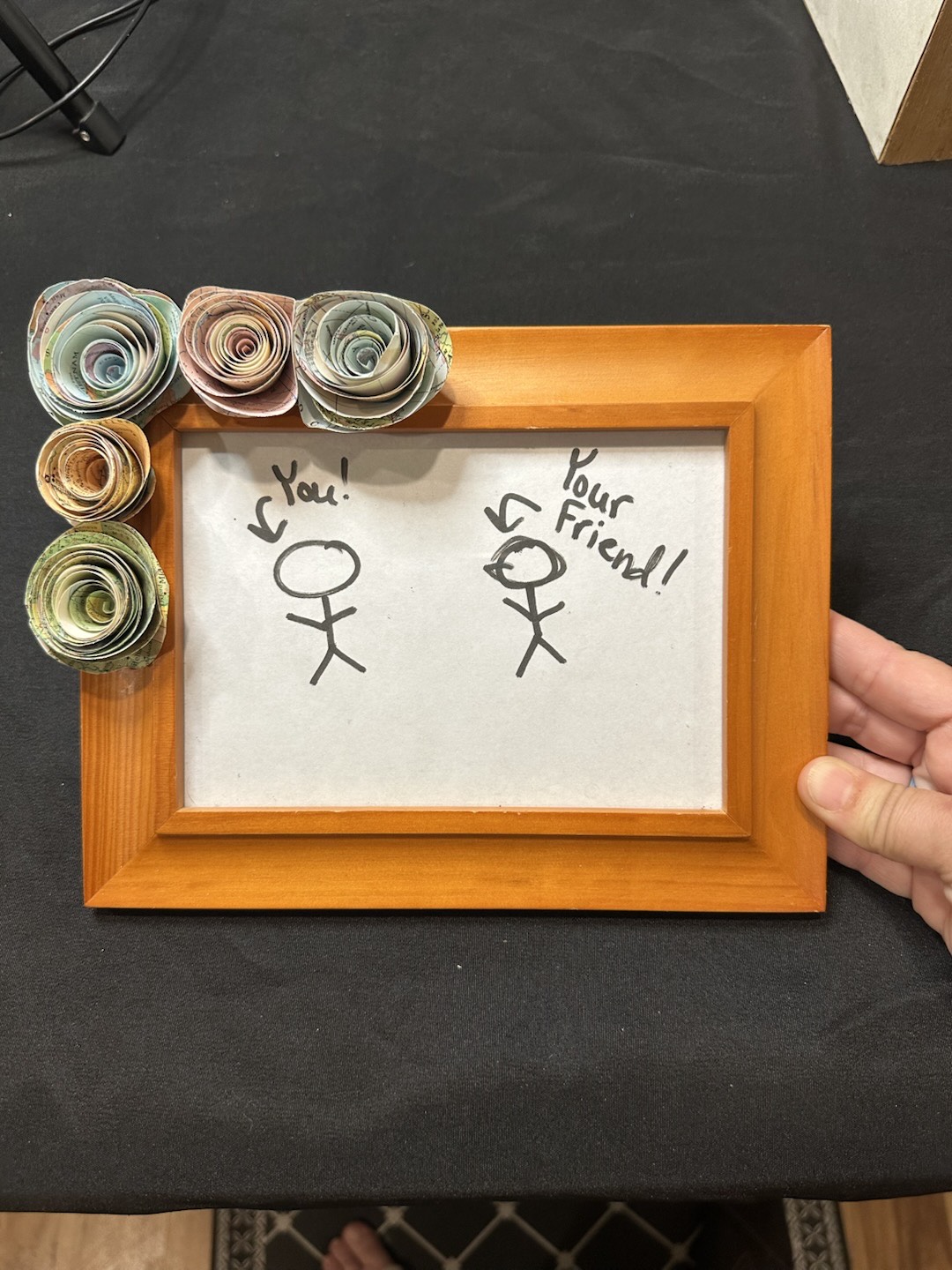 5x7 Frame With Handmade Map Flowers