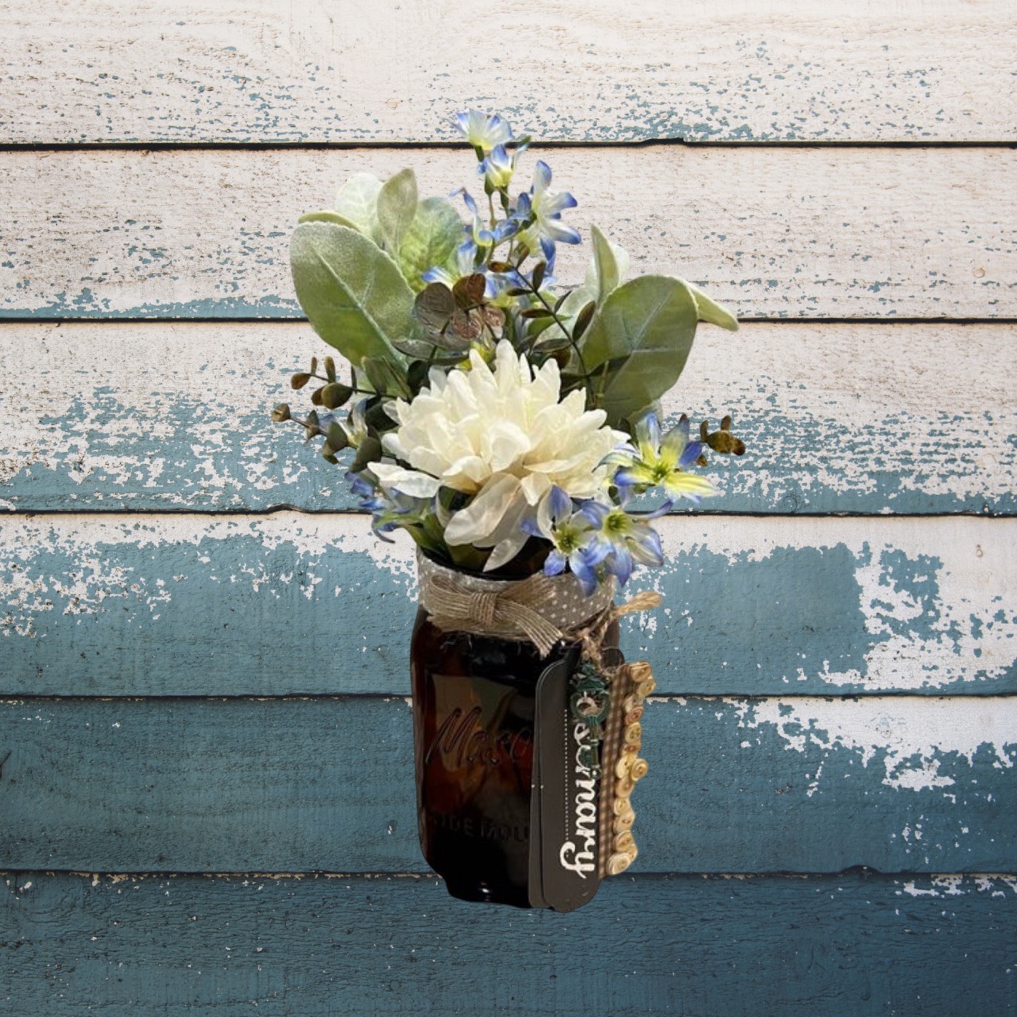 Upcycled Amber Mason Jar Glass Jar Spring Cottagecore French Country ...