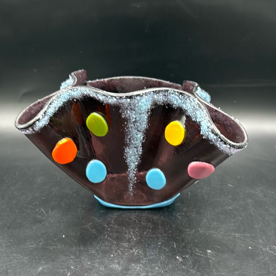 Fused Glass Amethyst Polka Dot Case