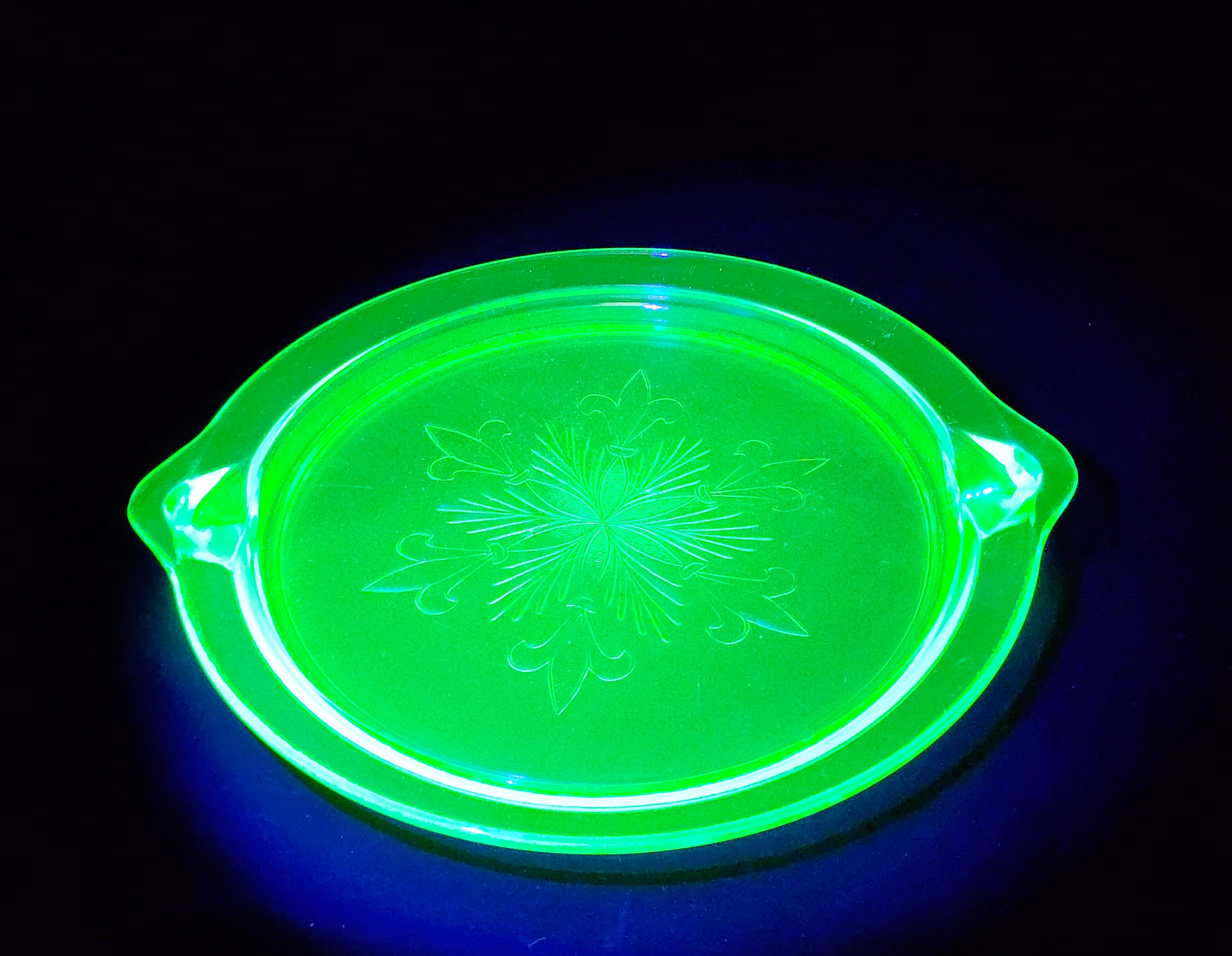 023 Uranium Glass Platter Dish 9"
