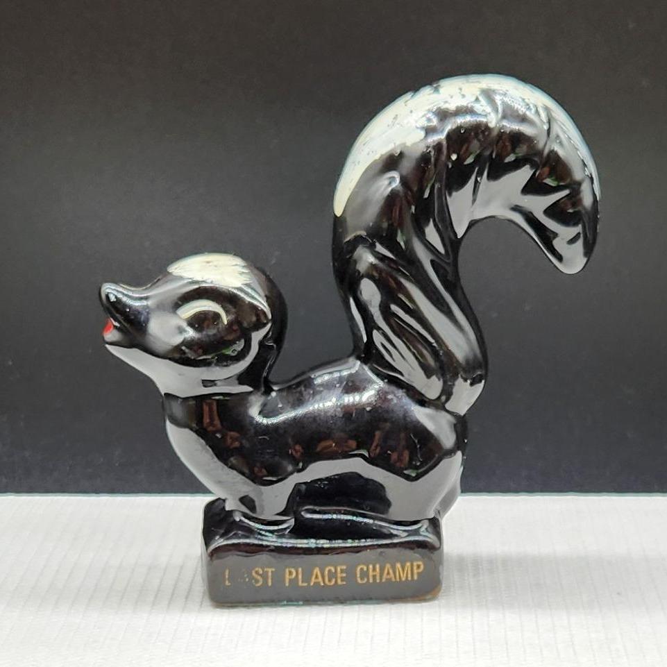 Vintage Kitschy Trophy Last Place Champ Skunk Figurine Terra Cotta Japan