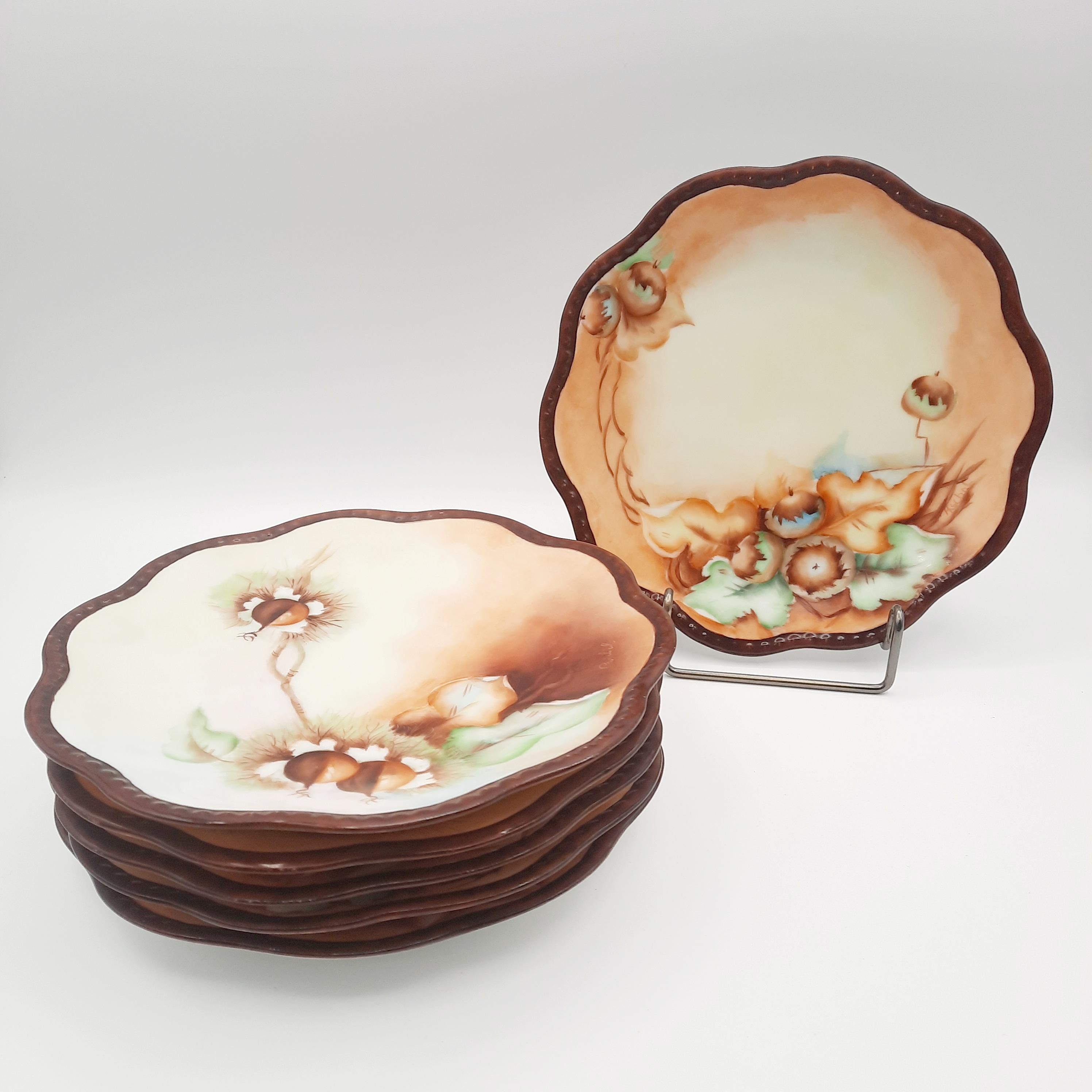 Limoges France Handpainted Plates Signed Paschal Set Of 6 Different Designs