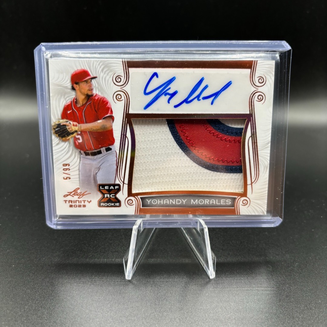 141 - Yohandy Morales Leaf Trinity Patch Auto 99 - Nationals