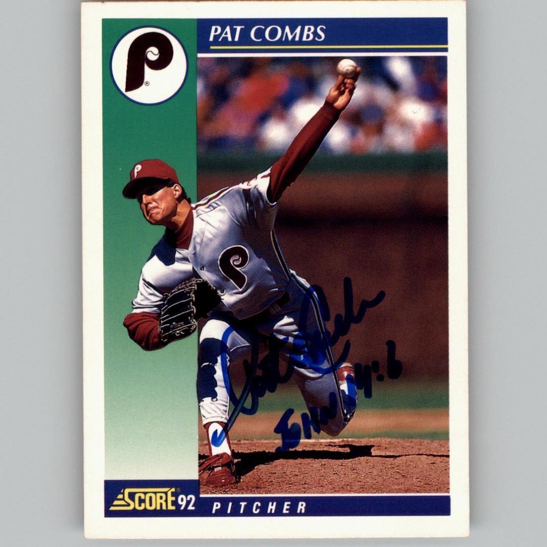 Pat Combs Signed Philadelphia Phillies 1992 Score Baseball Card #106