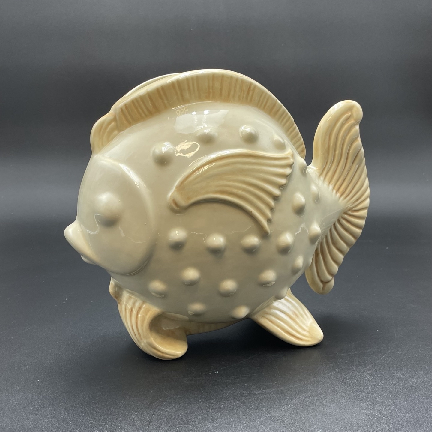 Ceramic Pottery Fish Planter Vase Aquatic Beach Ocean Sea Home Decor