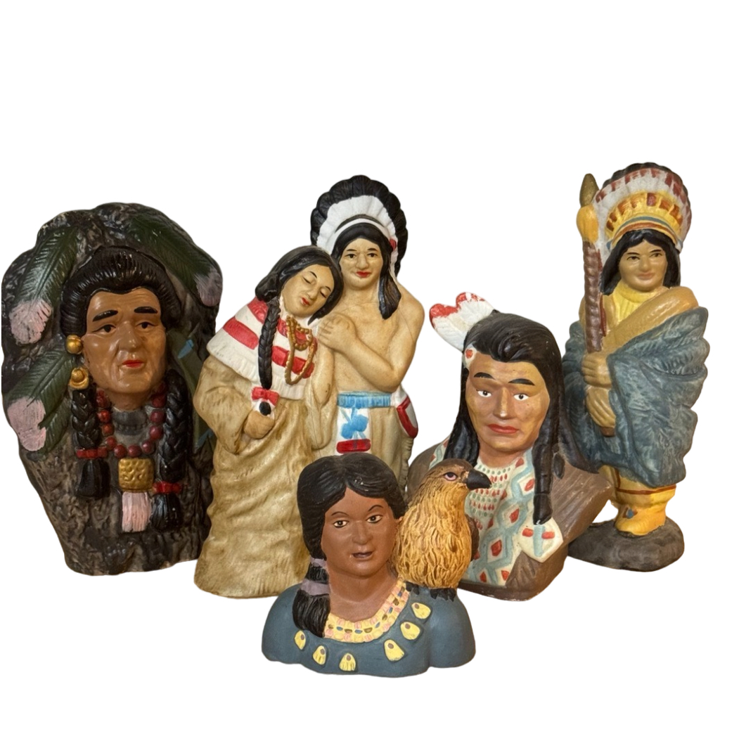 Five Ceramic Native American Figurines
