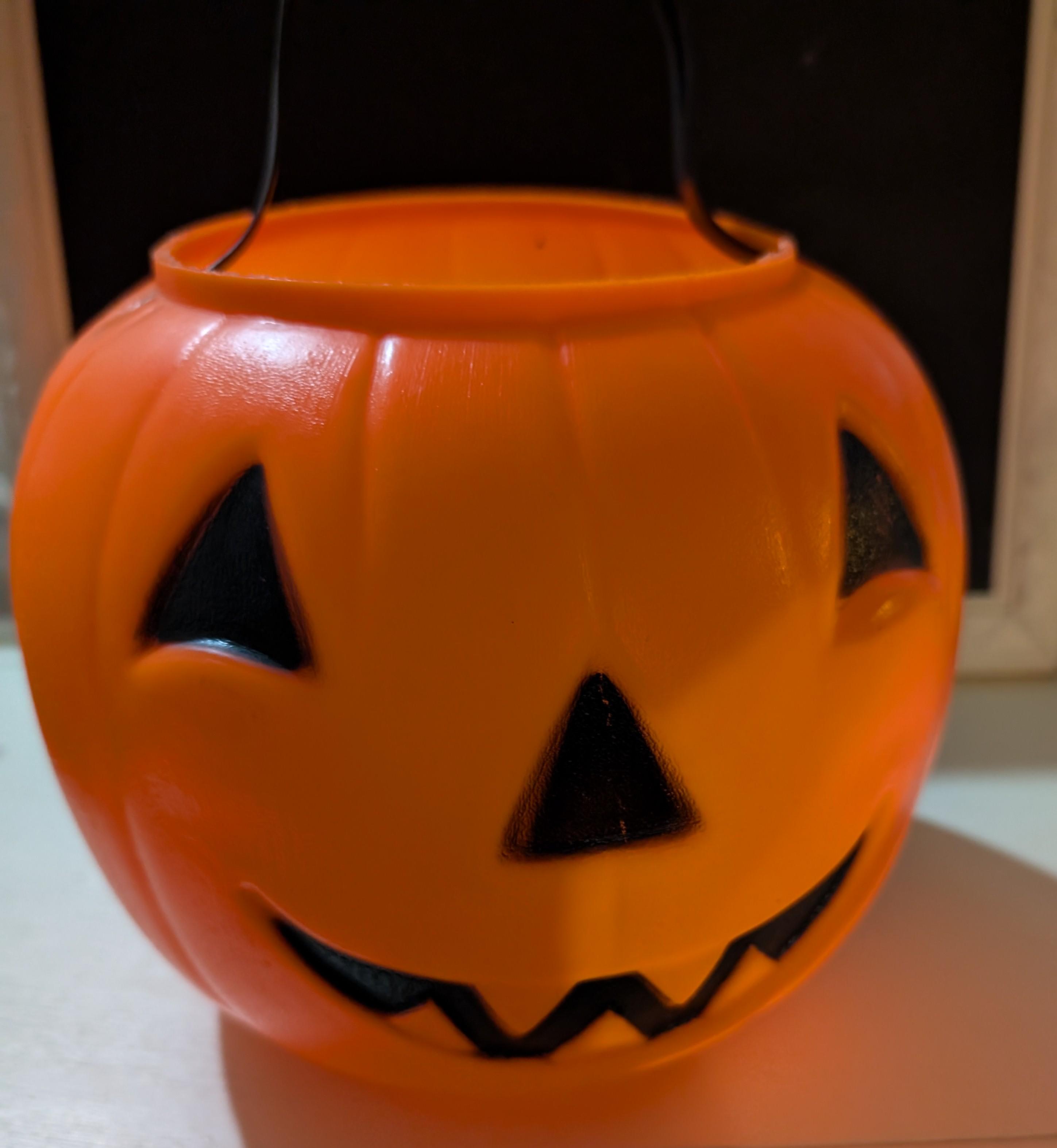 Vintage Empire Plastic Jack-O'-Lantern Halloween Candy Bucket