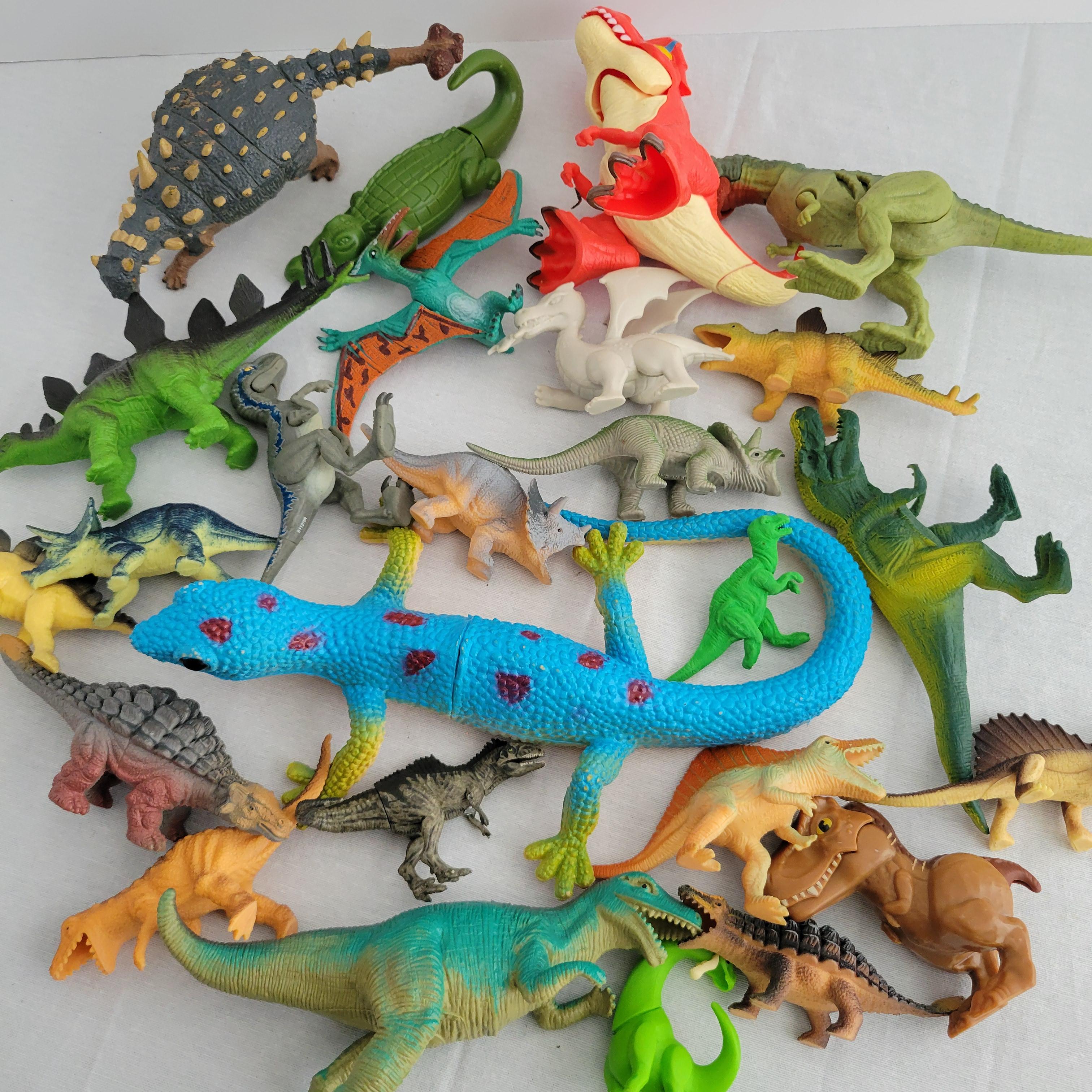 Lot Mixed Dinosaurs Alligator Lizard Jurassic Plastic Toys Figures ...