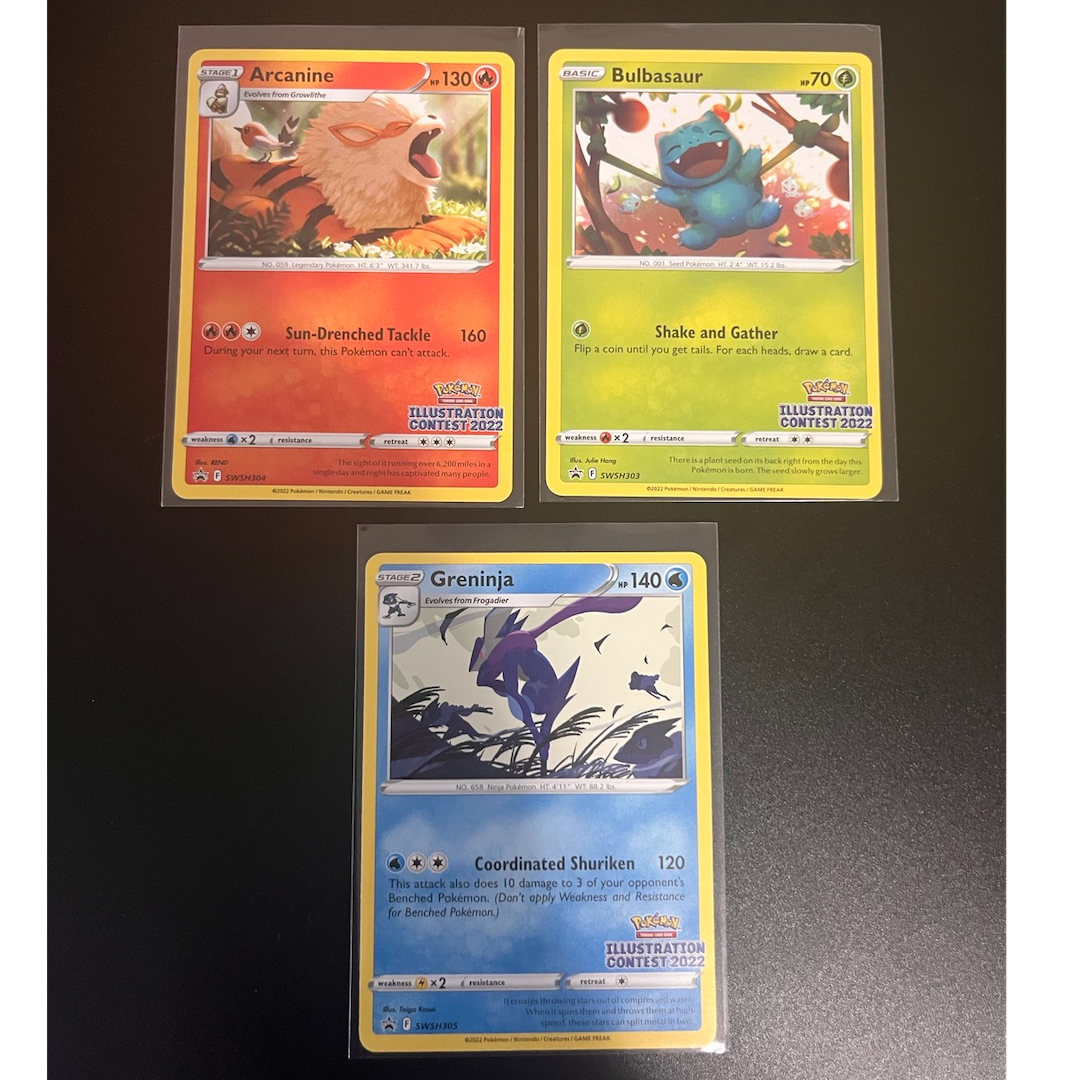 Pokémon TCG: Illustration Contest 2022 Lot Of 3