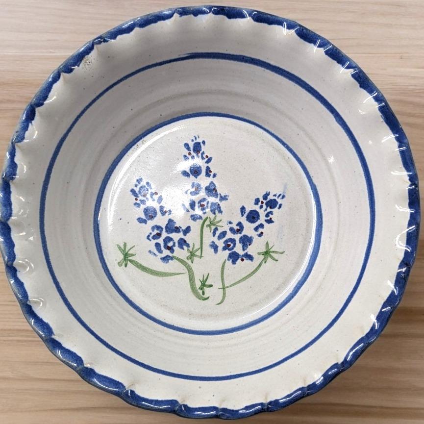 Texas Bluebonnet Ceramic Pie Plate