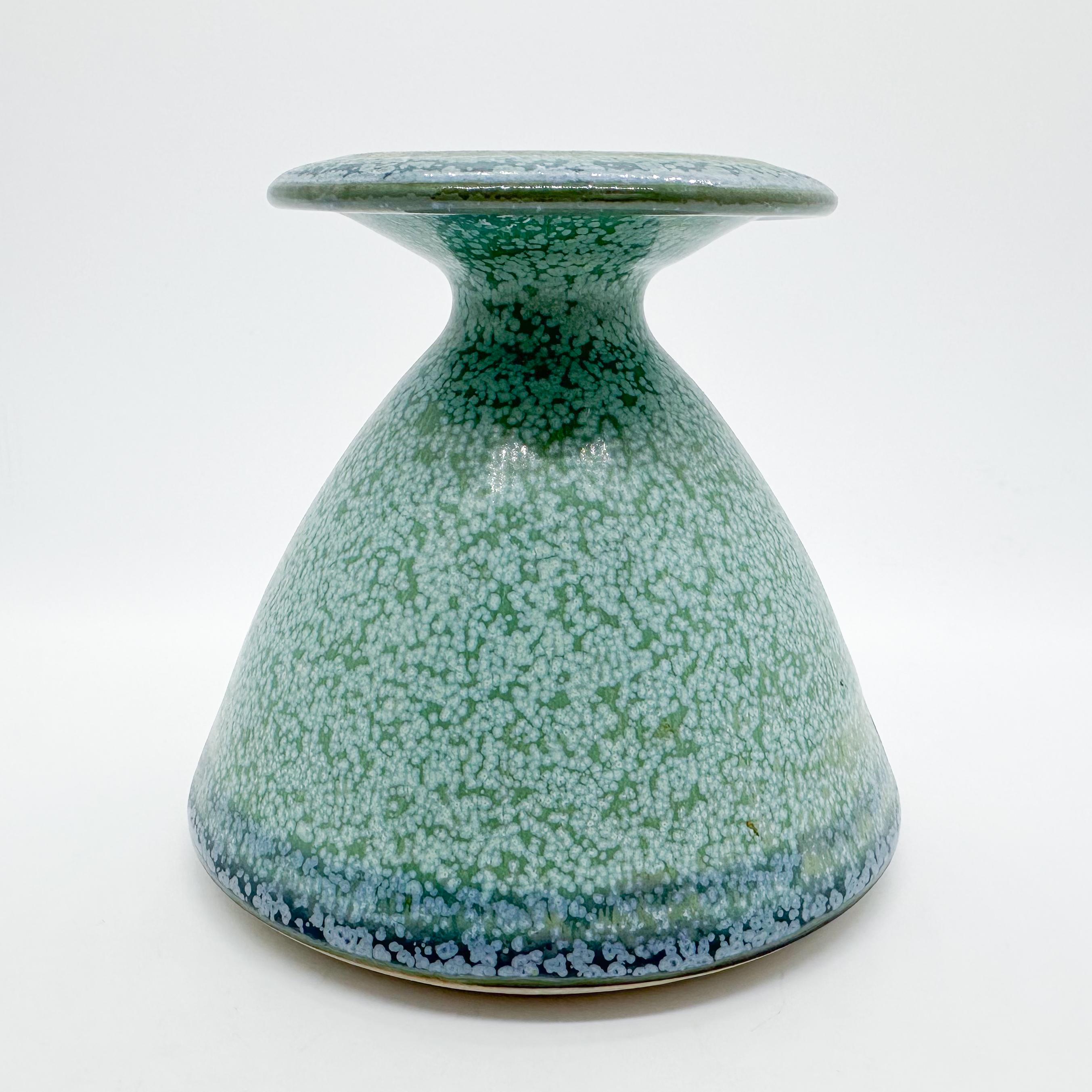 Louis Mulcahy Ireland Pottery Oil Lamp Bud Vase Vintage Green Blue 2000 ...