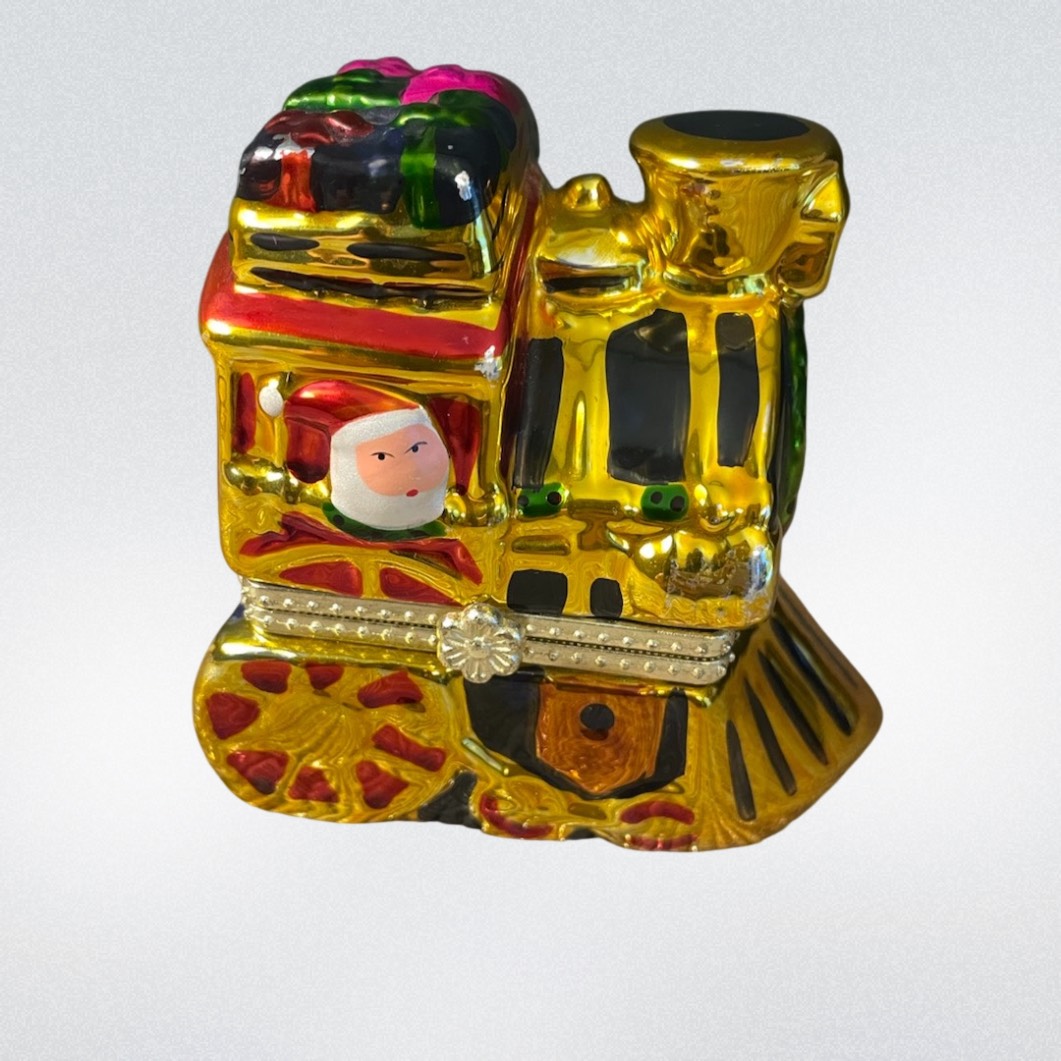 Christmas Train Music Box 4"H