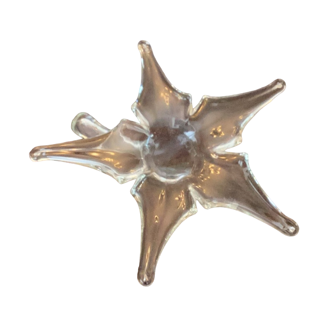 Clear Glass Flower Shaped Bud Vase