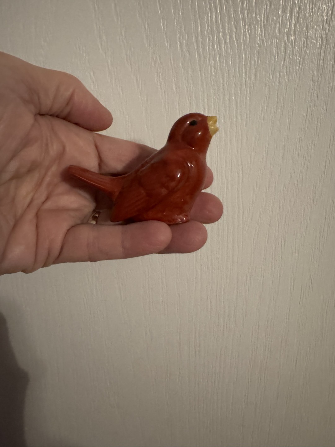 Small Red Ceramic Bird 2”