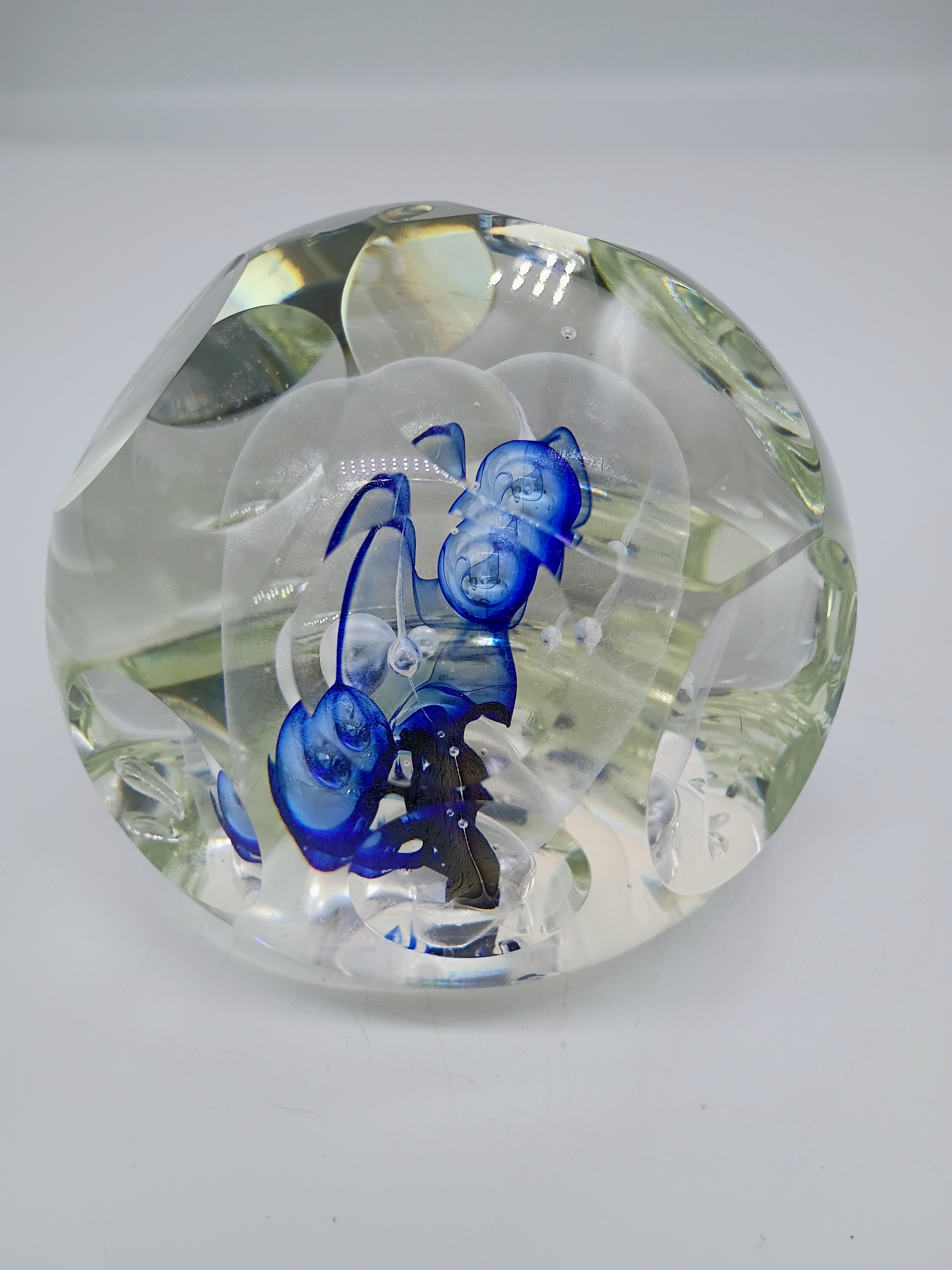 Rare Karg Signed Multiwindowed / Faceted Art Glass Paperweight ...