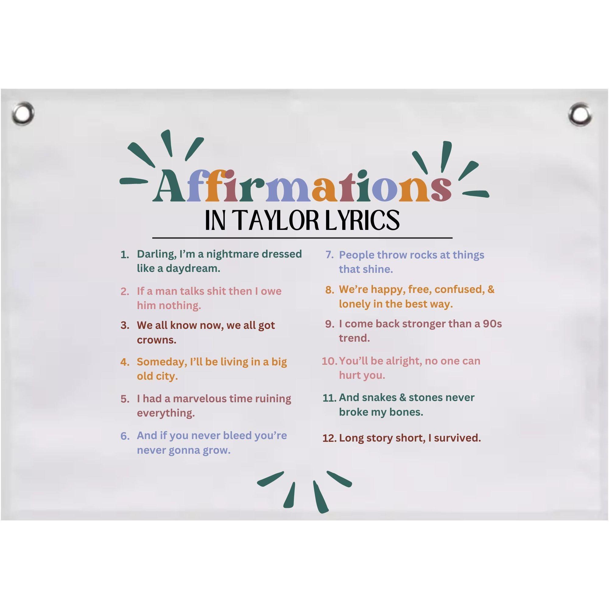 Taylor Swift Affirmations Banner - Boho