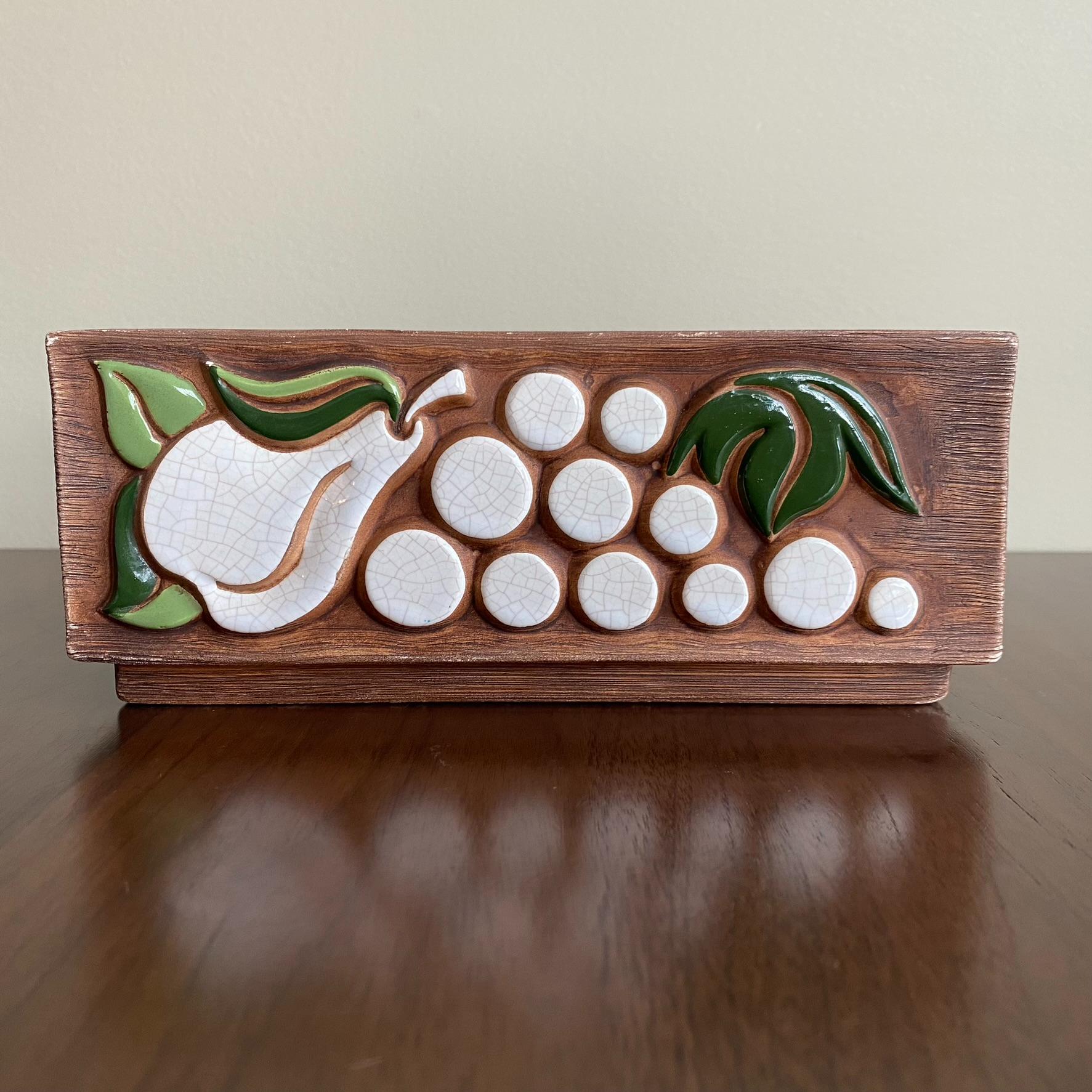 Vintage Brayton Laguna Pottery Planter Pot with Pears and Fruit