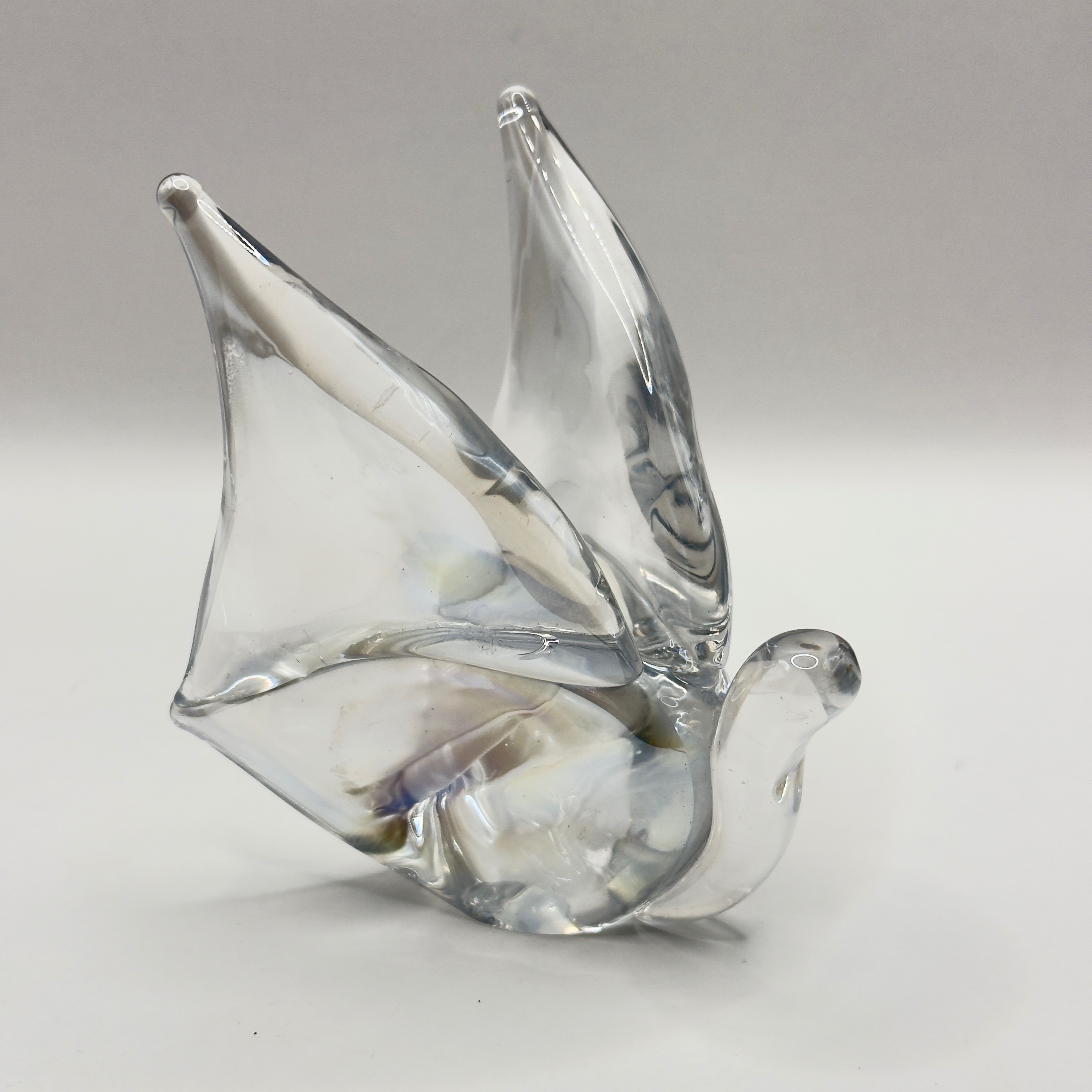 Vintage Butterfly Art Glass Paperweight Figurine, Elegant Clear Crystal ...