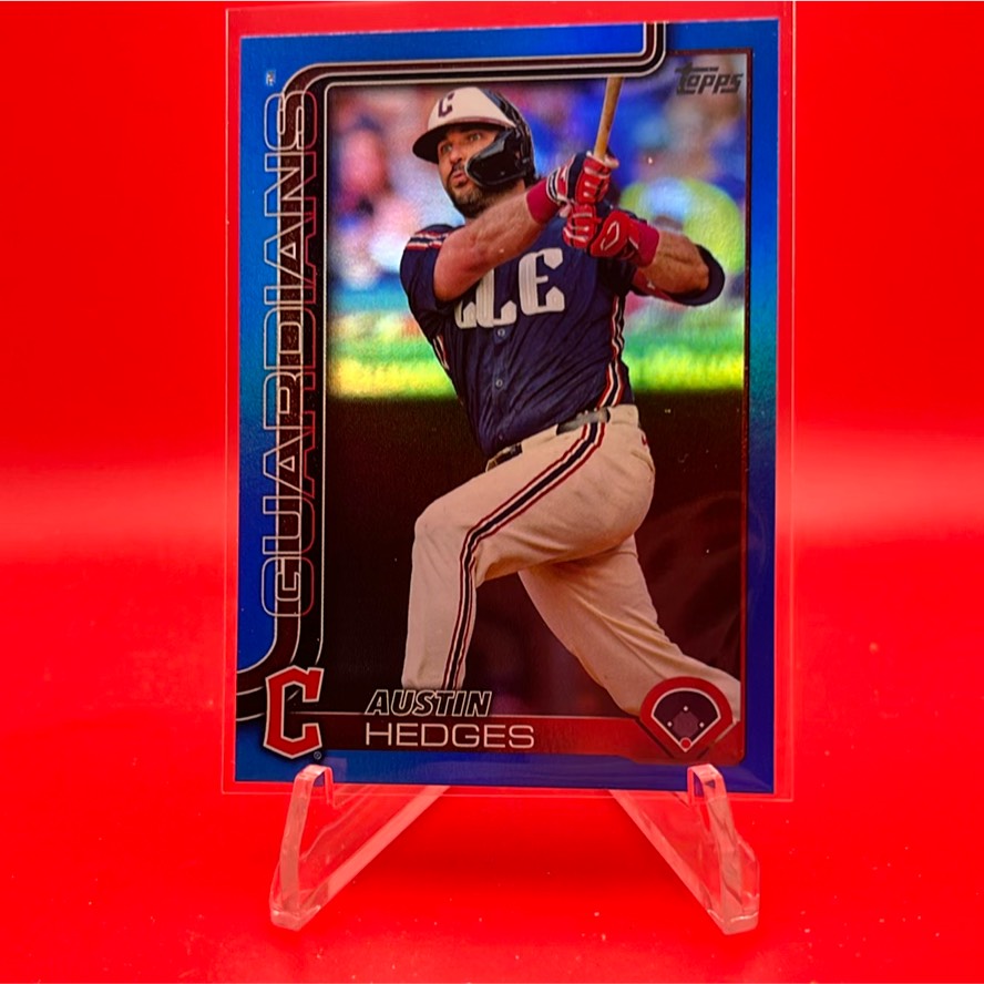 Austin Hedges 2025 Topps Series 2 Blue Rainbow Foil 108/150 Guardians