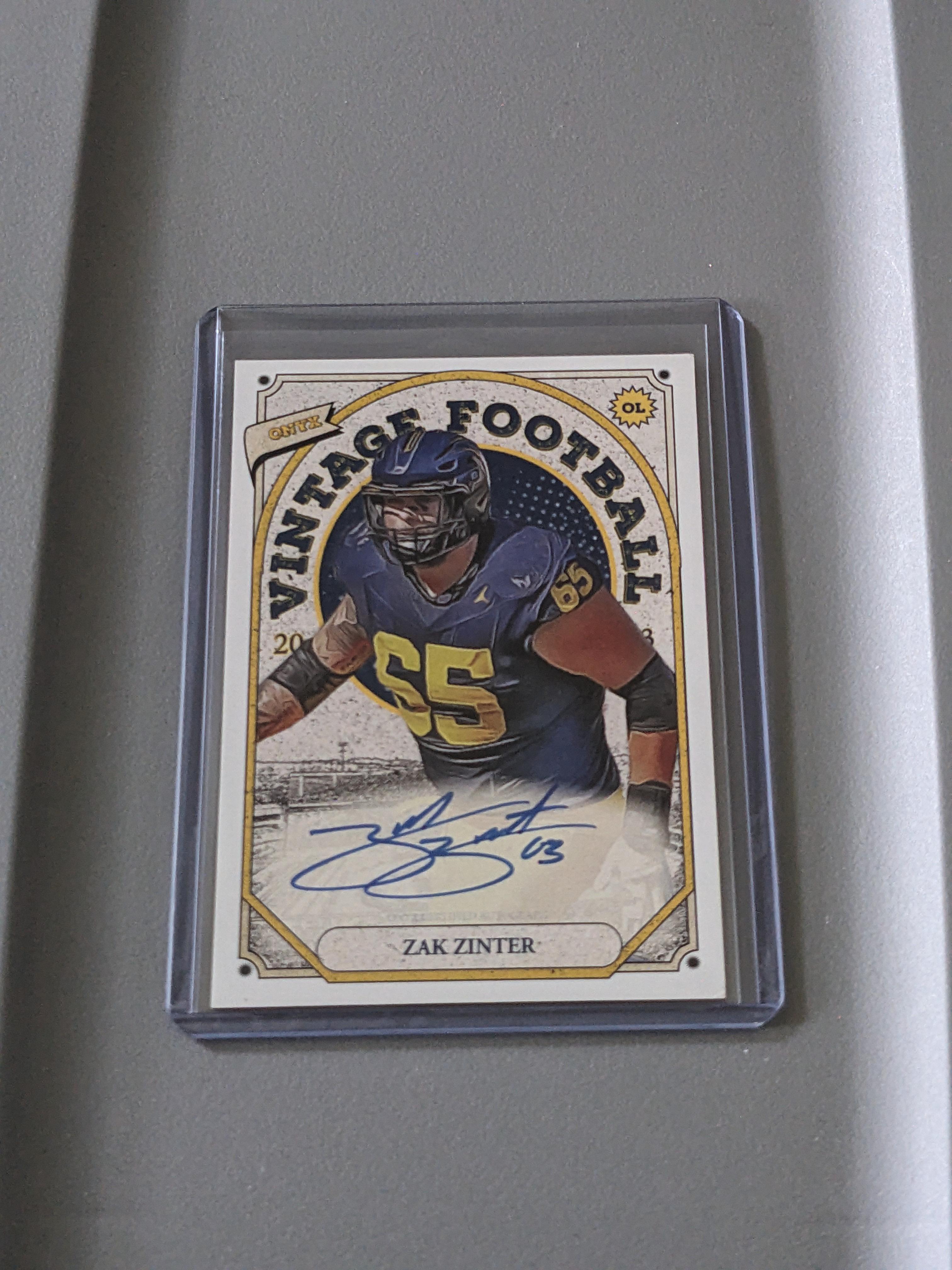 Zak Zinter 2023 Onyx Authentic Vintage - Blue Autograph #OAZZ