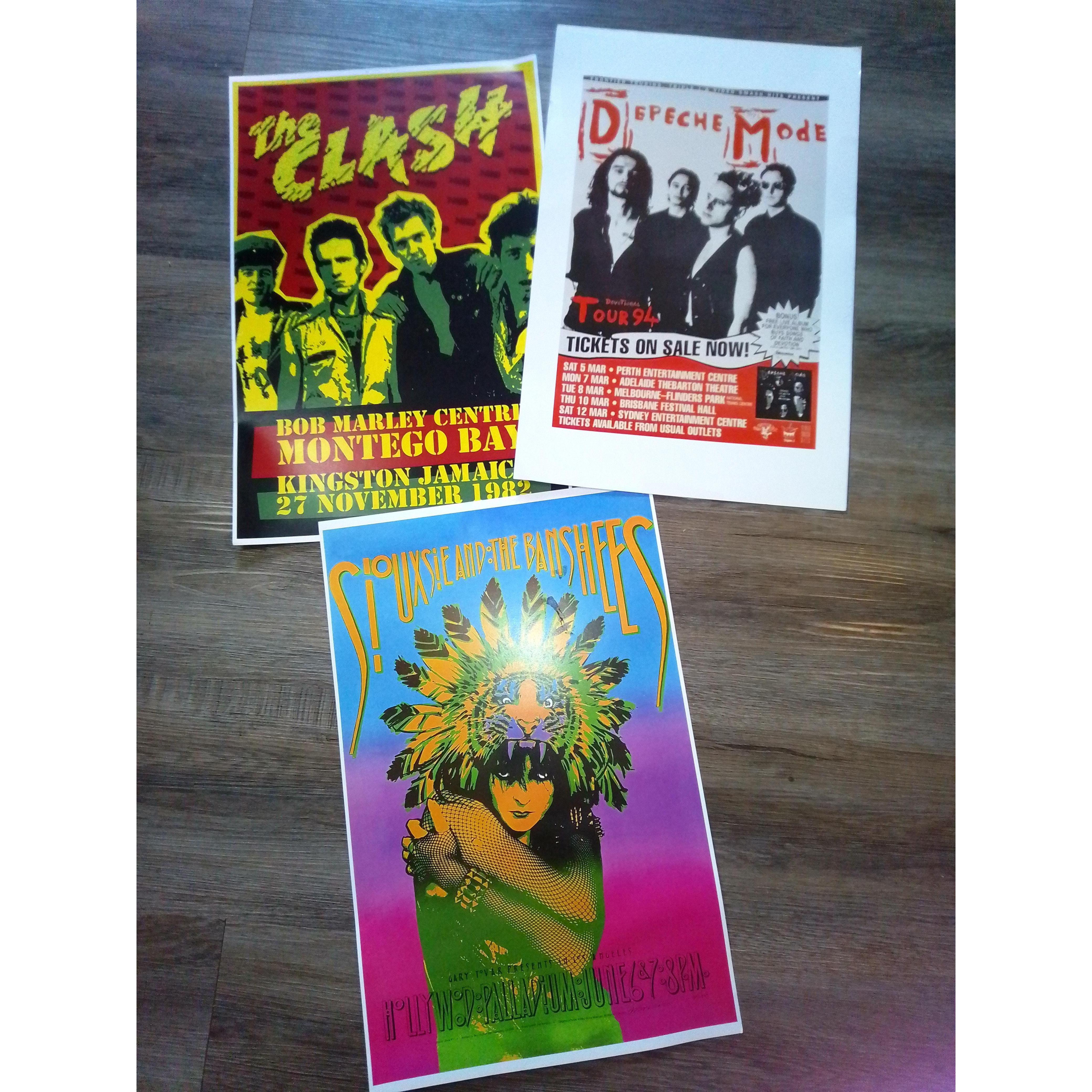 3 80's New Wave Punk 17x11 Band Poster Vintage Art New Prints The Clash