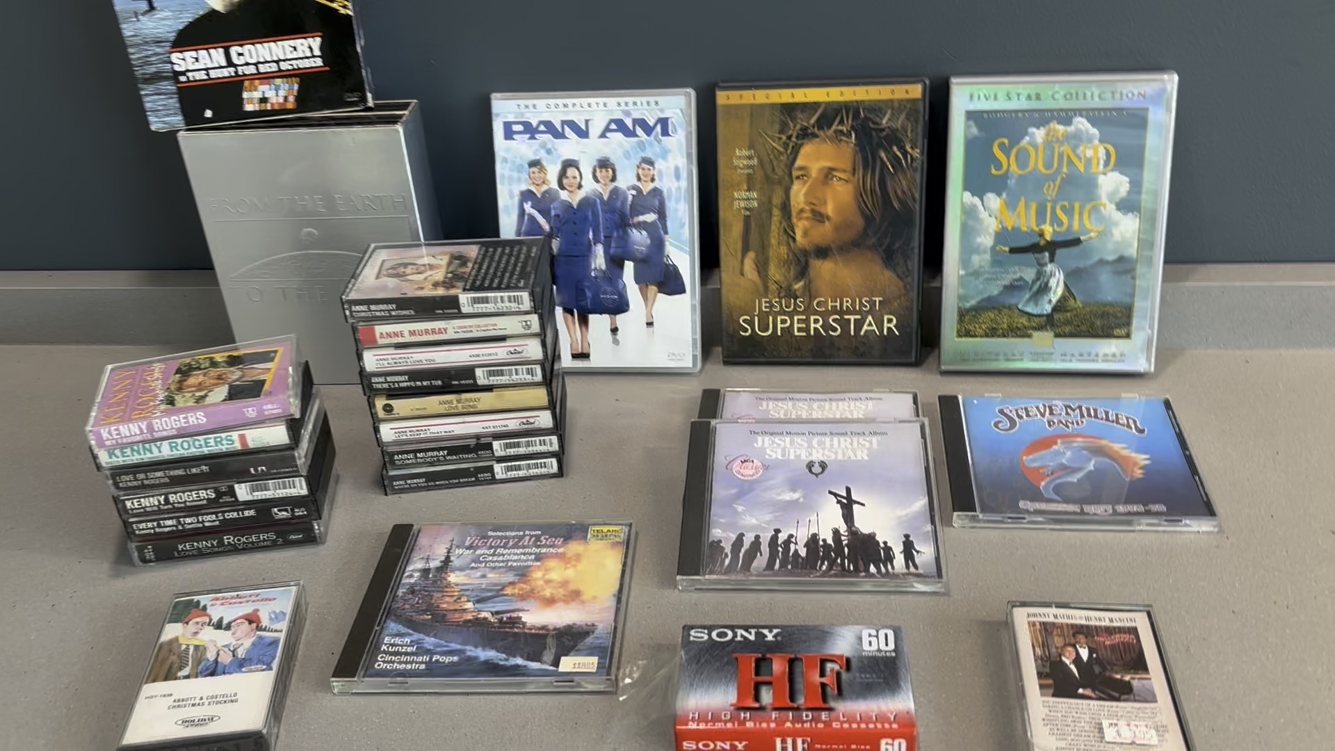 Lot CDs DVDs Cassette Tapes