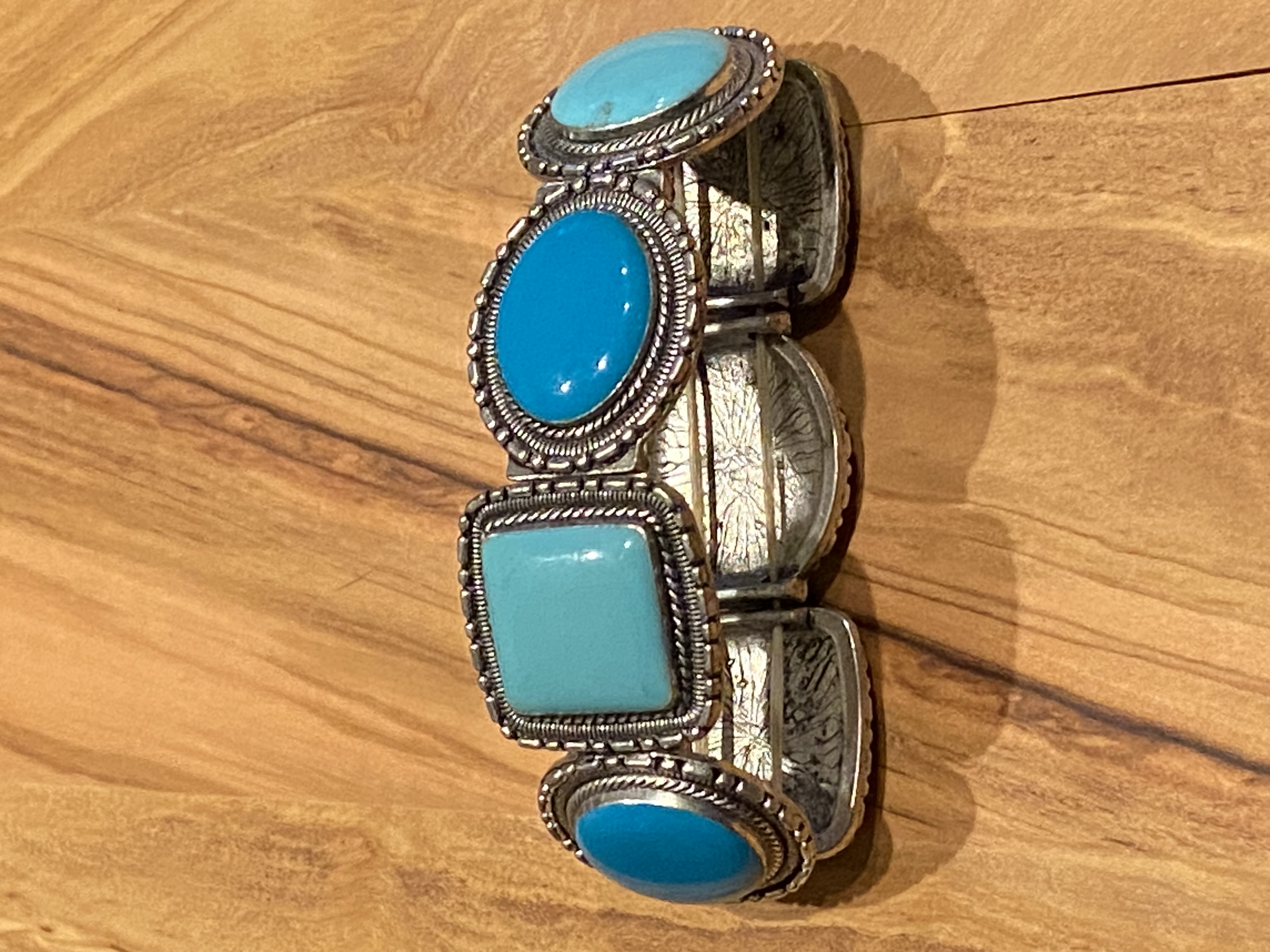 Native American Style Cuff Bracelet w/ Turquoise Stones