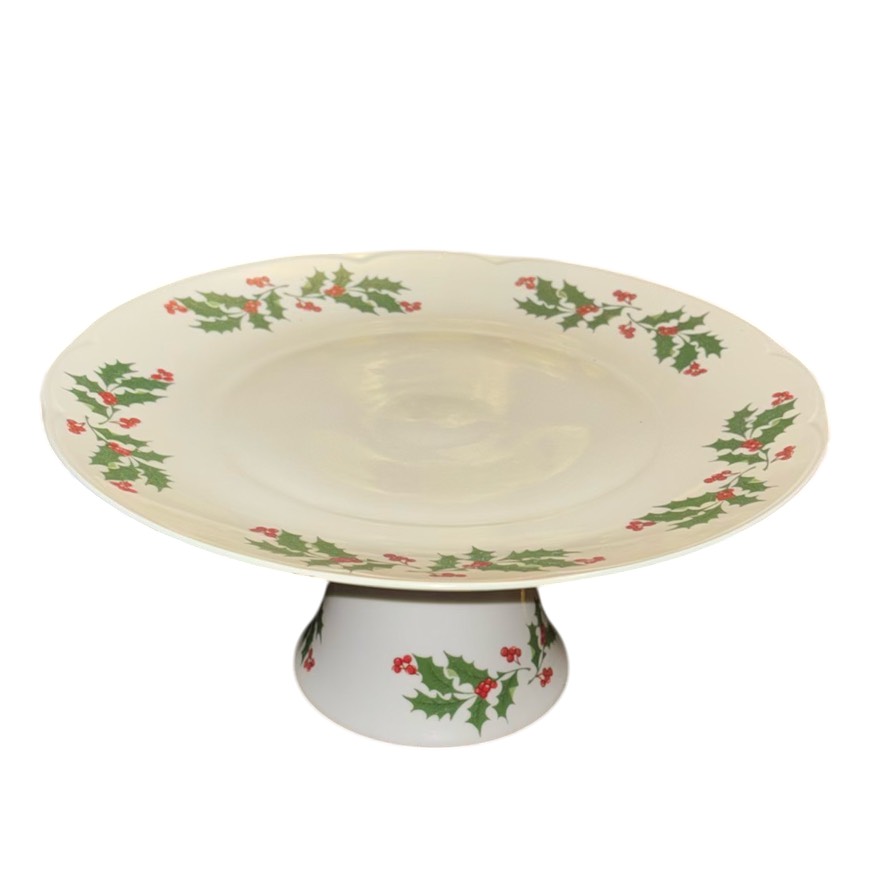 Apulum Holiday Pedestal Cake Stand - Porcelain - Made in Romania