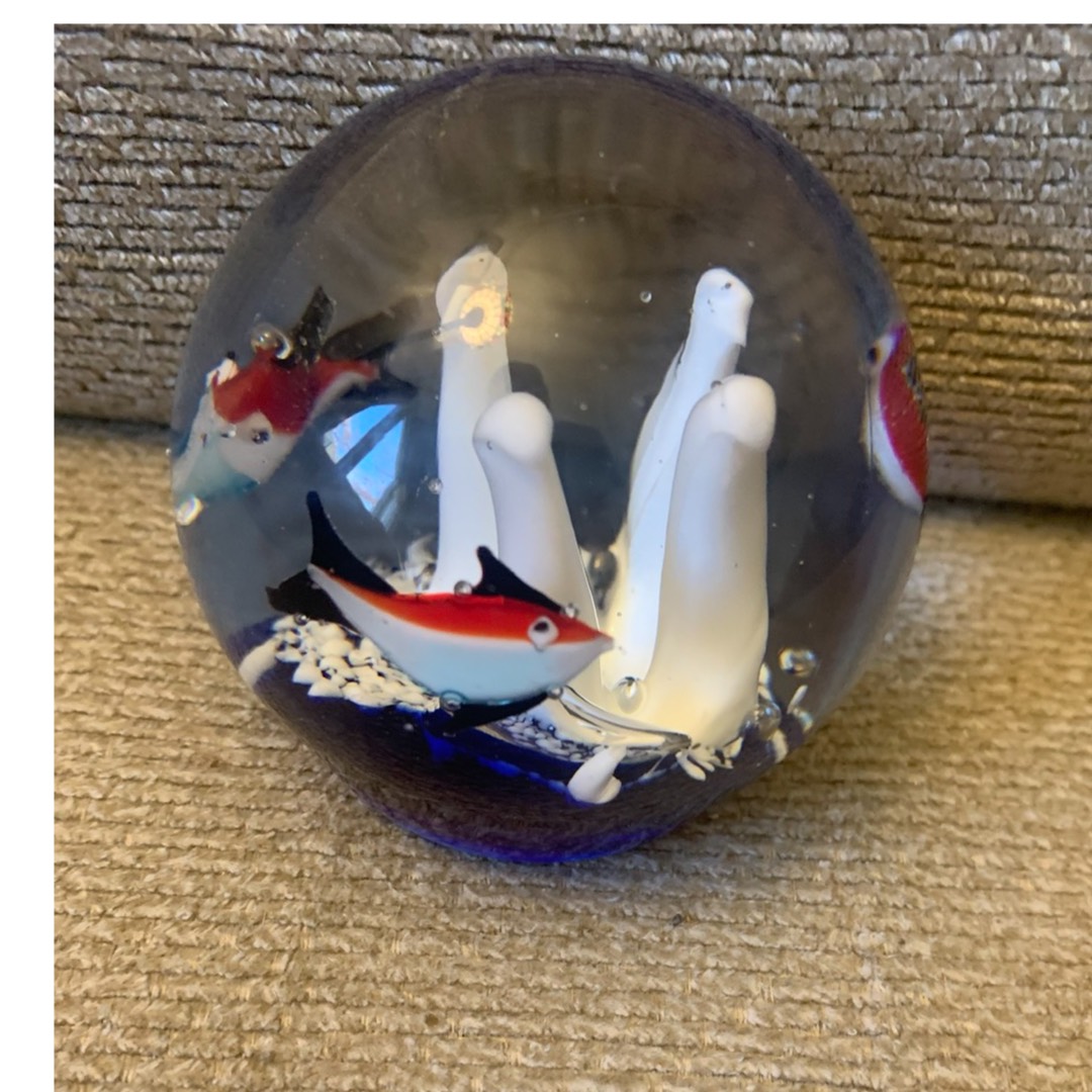 Fish Paperweight Has Chip And Scratch