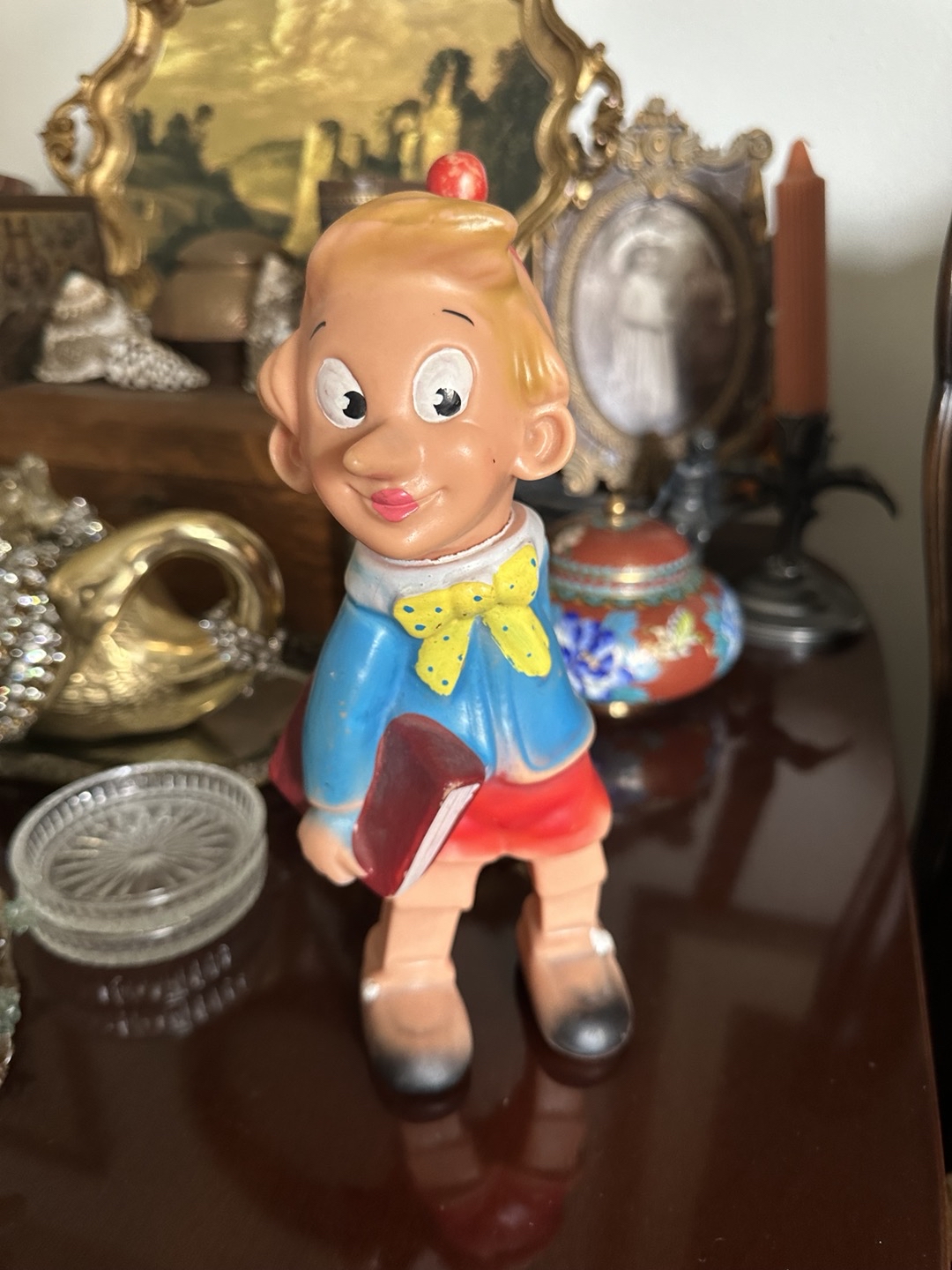 1950s Pinocchio Squaky Toy Made In Italy - Swan brand Rubber Toys