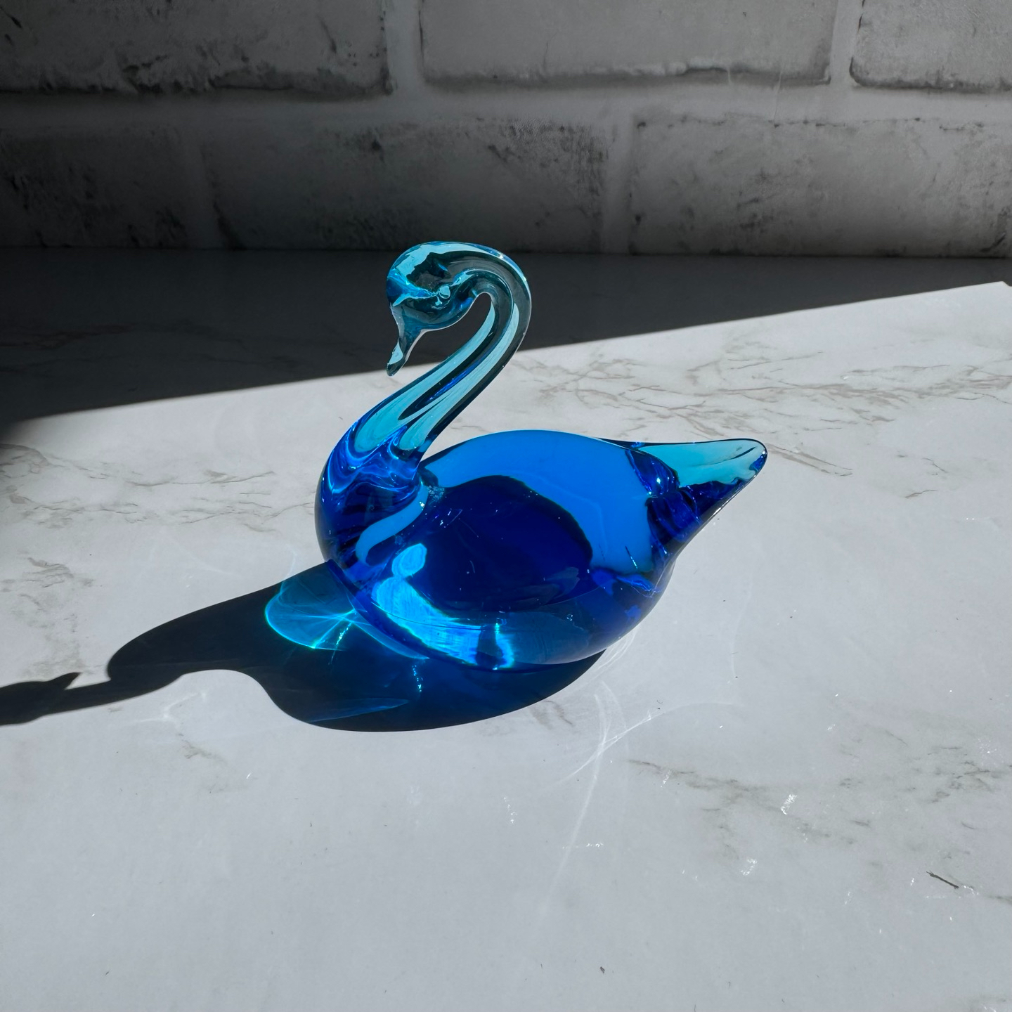 Blue Glass Swan