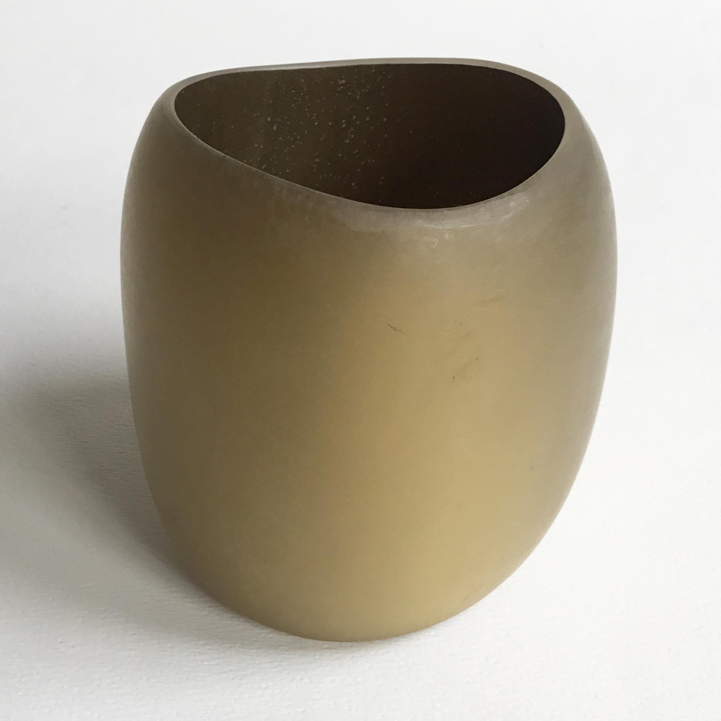 Vintage Cara Croninger Carved Resin Lucite Wide Chunky Yellow Runway Bangle