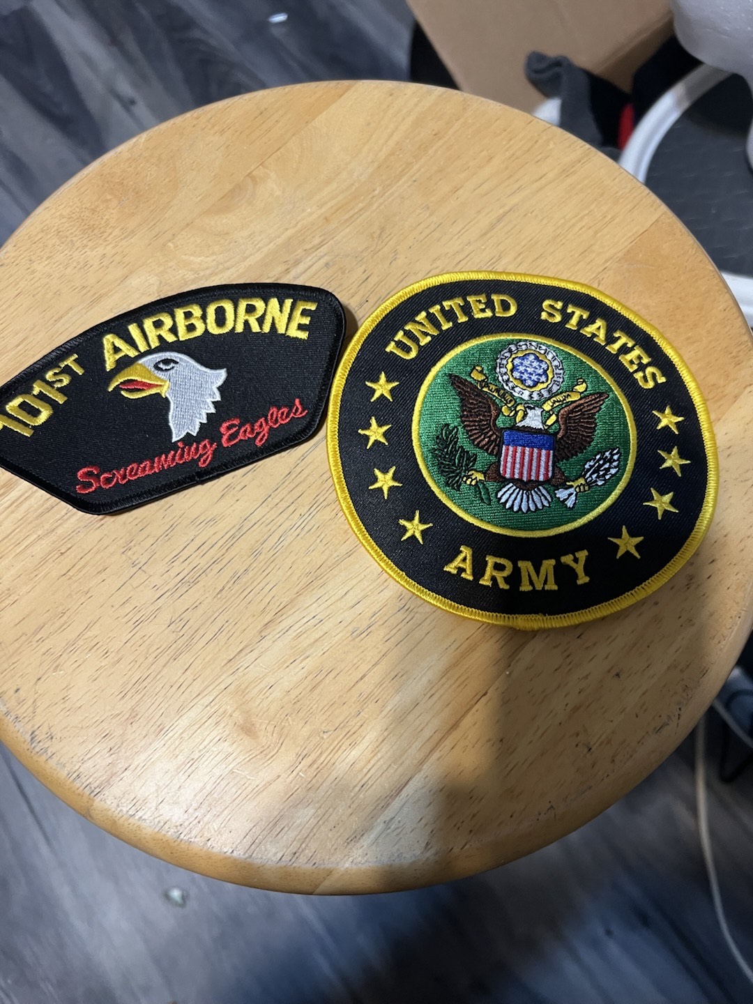 101st Airborne Patch And A United States Army Patch