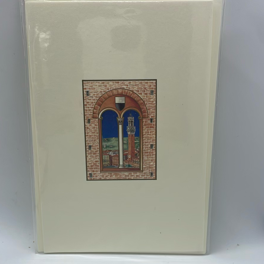 Il Papiro Blank Vintage Card Made In Italy Piazza Del Campo Siena